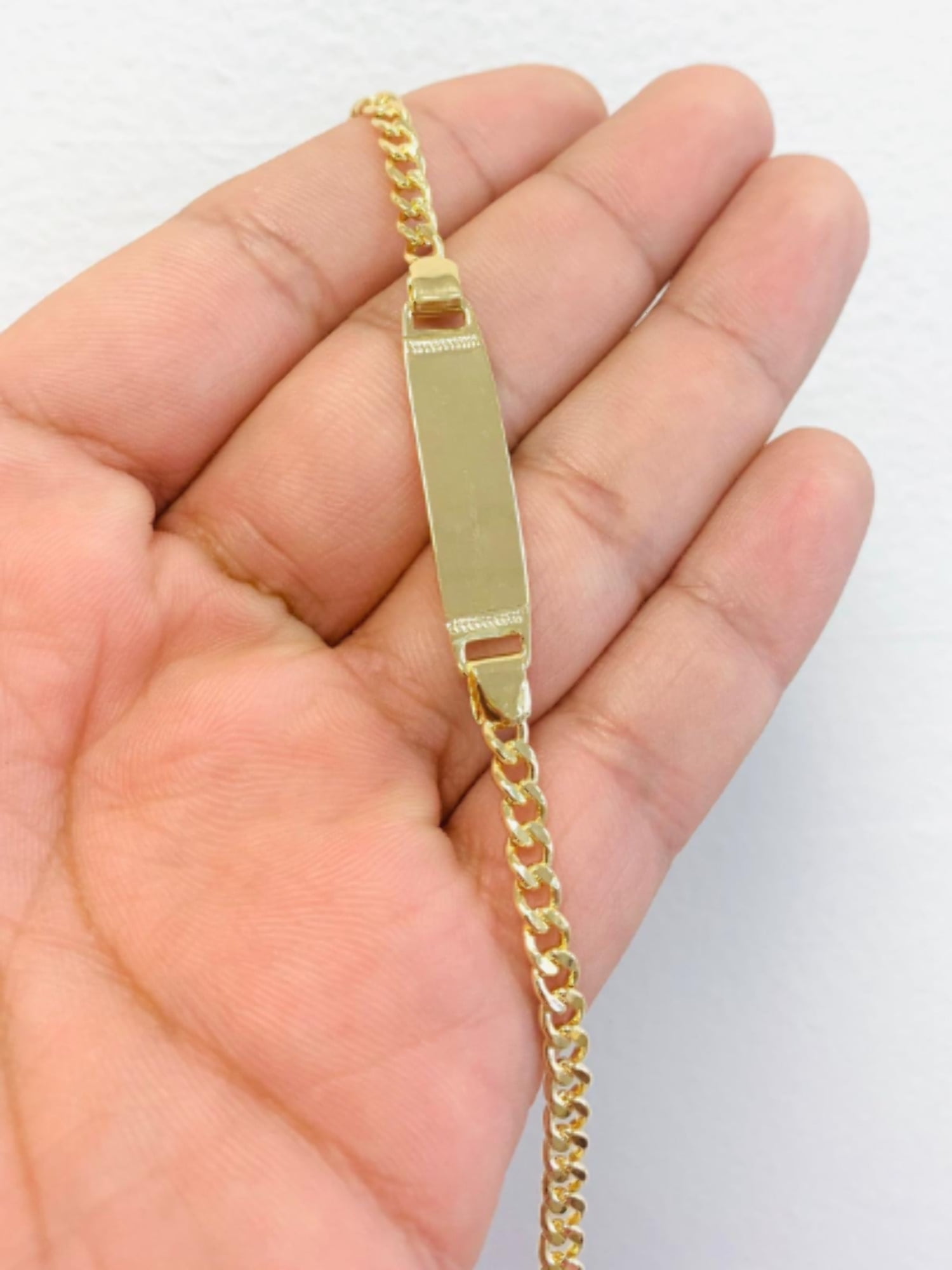 Cuban Link ID Bracelet / 18K Gold Filled ID Cuban Bracelet / Men's ...