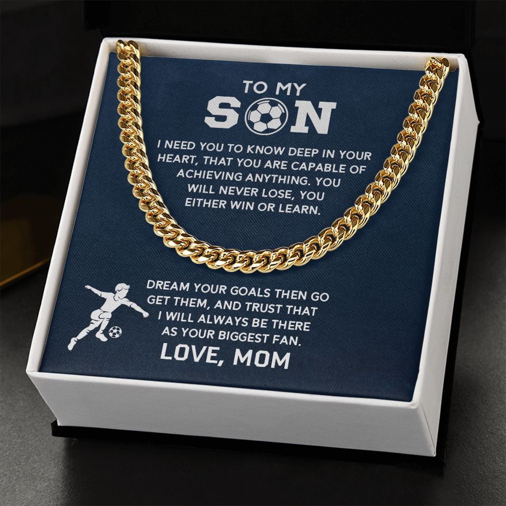 Cuban Link Necklace - Soccer Son, Biggest Fan, Cuban Link Chain ...