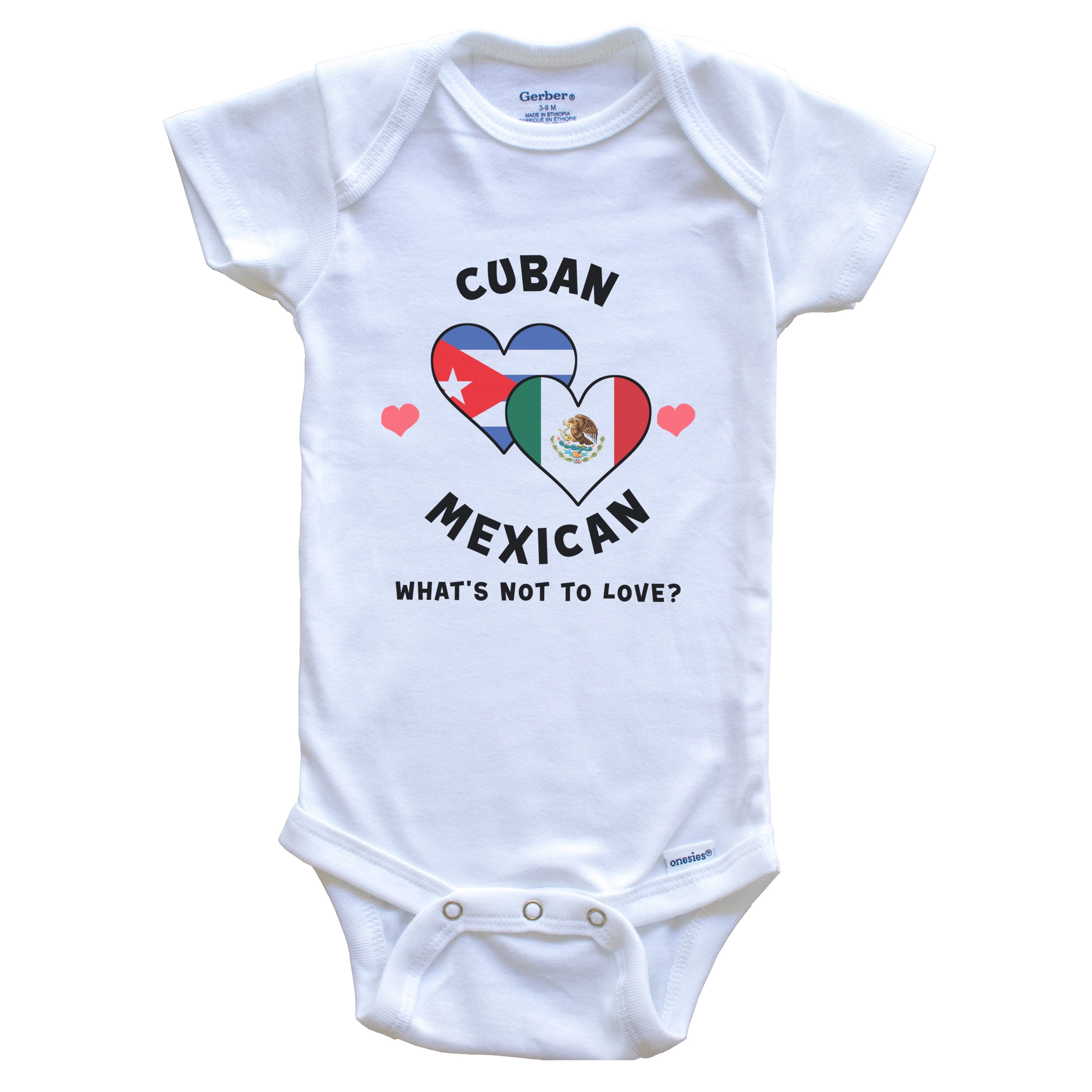 Cuban Mexican What's Not To Love Heart Flags Baby Bodysuit - Walmart.com