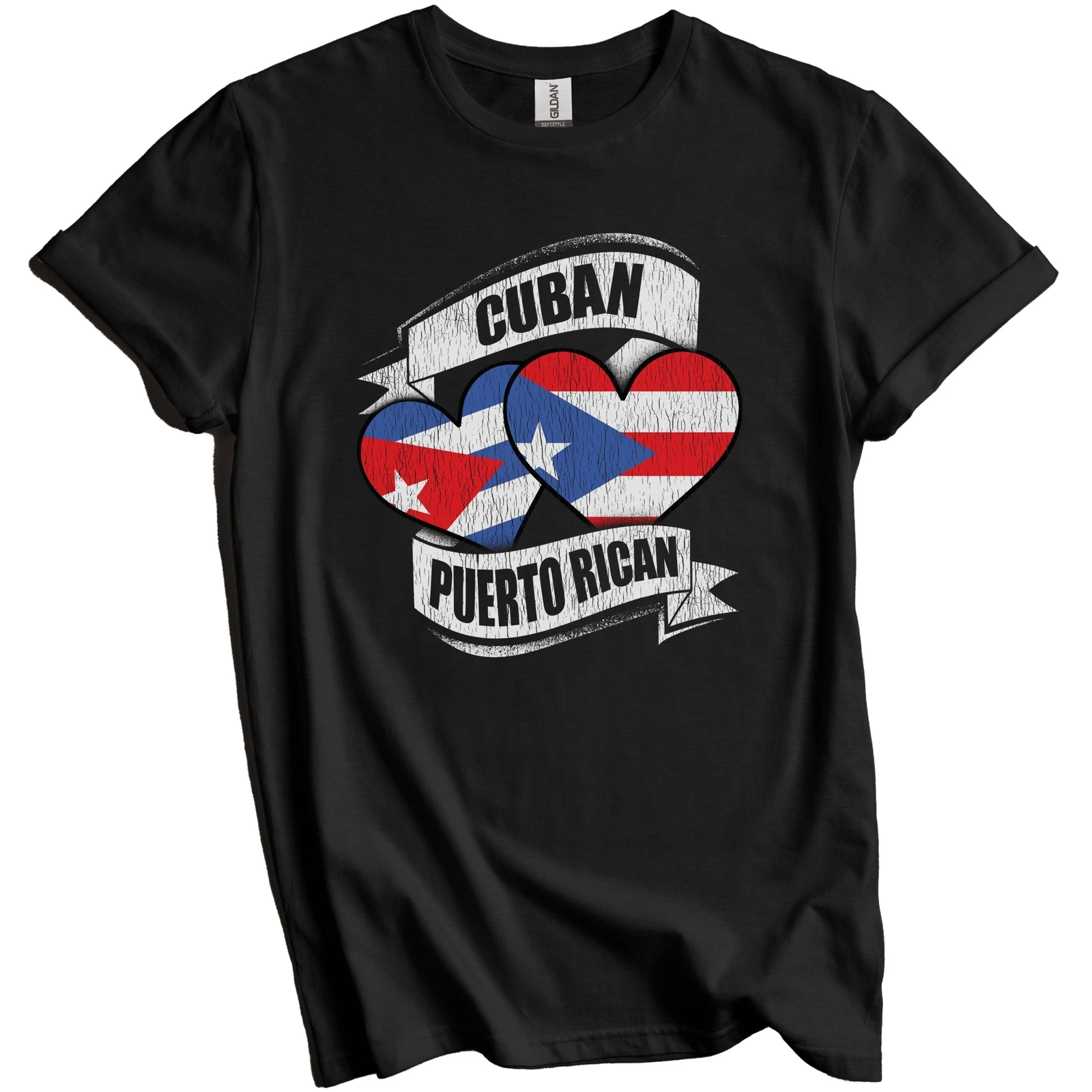 Cuban Puerto Rican Hearts Cuba Puerto Rico Flags T-Shirt - Walmart.com
