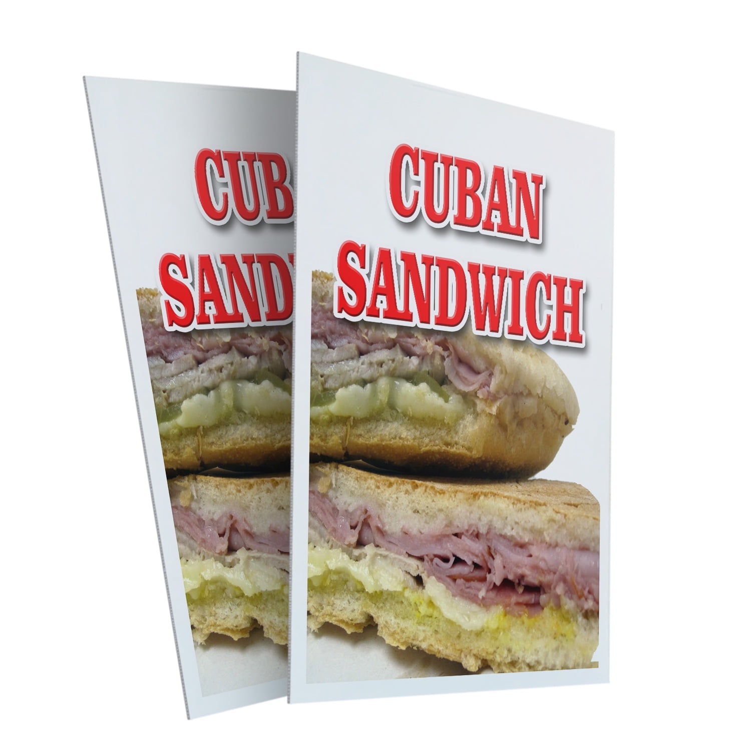 Cuban Sandwich (2-PACK) 24" x 36" Plastic Signs | Sign Insert 4mm ...