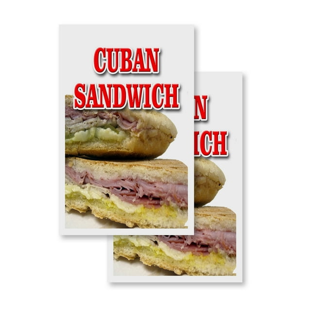 Cuban Sandwich (2-PACK) 24" x 36" Vinyl Decals | Sign Insert Peel ...