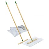 Cuban Style Mop Double Set. Two Wood MOP Frames and Two Mop Cloths ...