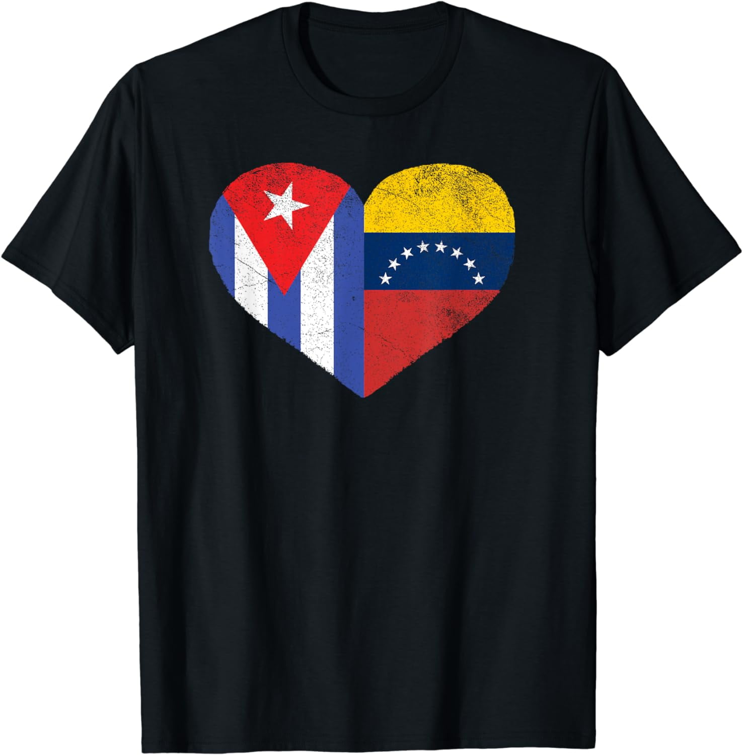 Cuban Venezuelan Flag Love Cuba Venezuela Heart T-Shirt - Walmart.com