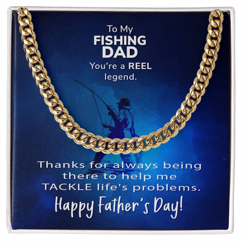 Cuban link Chain Men, To My Fishing Dad, Gift for Fishing Dad, Father's ...