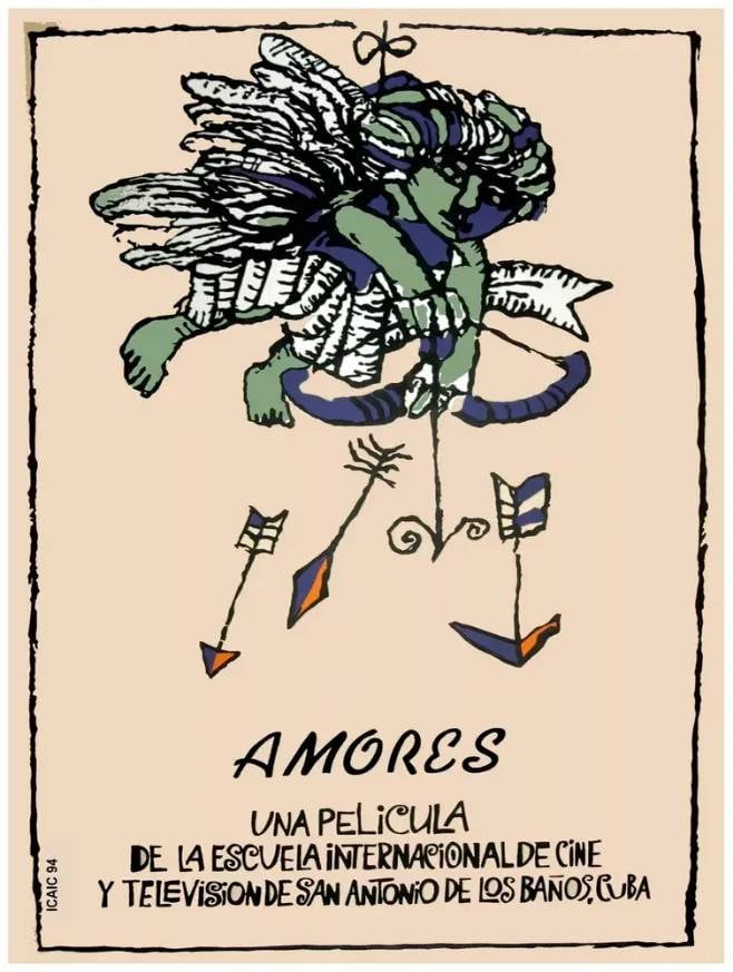 Cuban poster.AMORES.Cupid love arrows.Movie Art D_cor Home interior ...