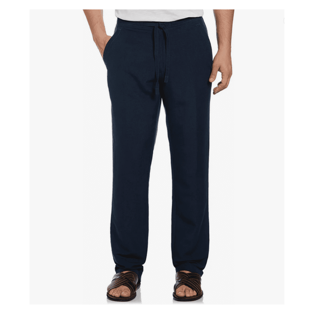 Cubavera Men's Drawstring Linen-Blend Pant Navy, M ,29 Inseam - Walmart.com