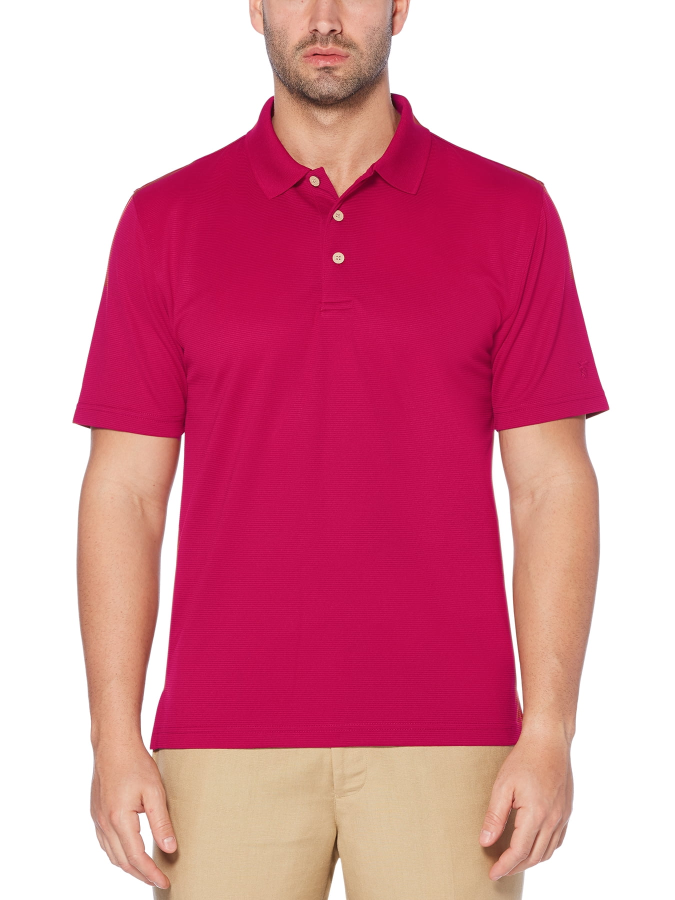 Cubavera Men's Essential Textured Performance Polo Shirt, Raspberry ...