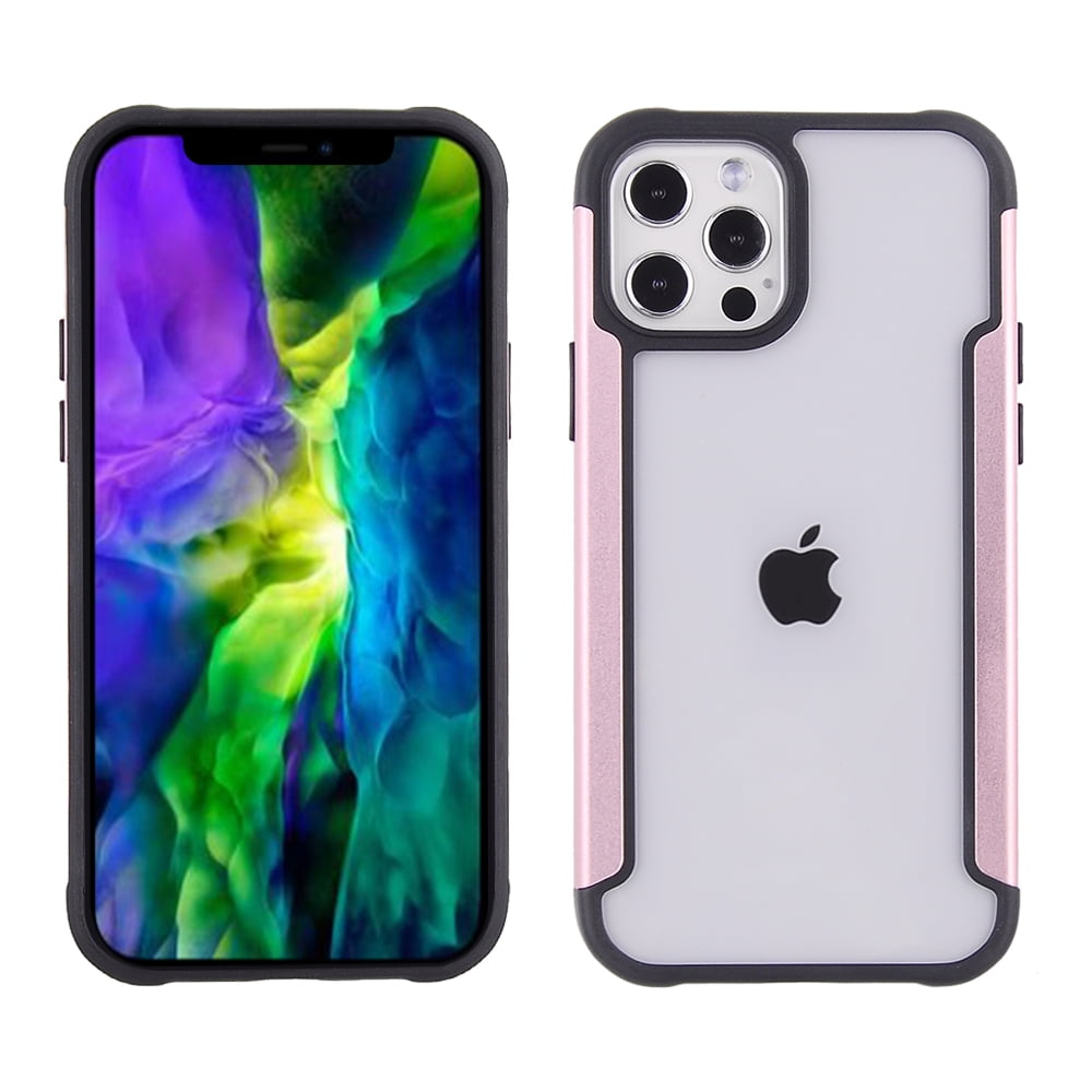 Cube® - Apple iPhone 12 (6.1) - Clear PC Back with Rose Gold Aluminum ...