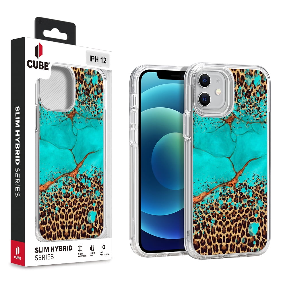 Cube® - Apple iPhone 12 (6.1) - Turquoise Marble & Leopard Texture ...