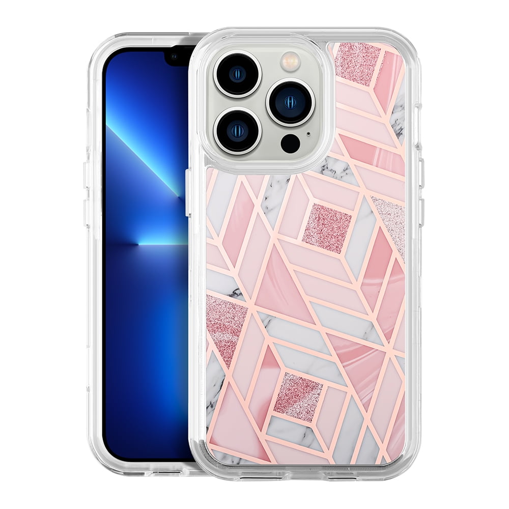 Cube® - Apple iPhone 13 Pro (6.1) - Pink and White Chevron Geometric ...