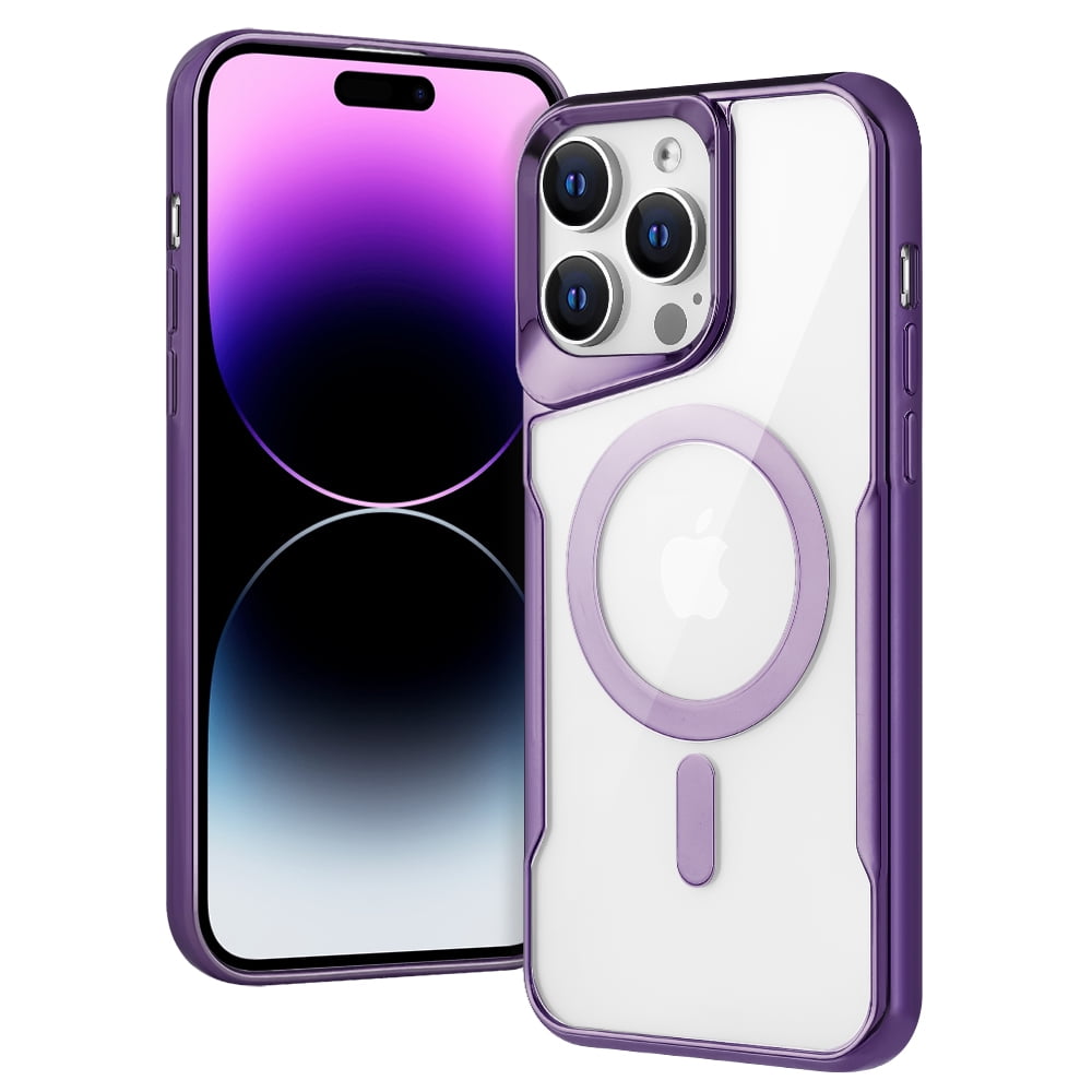 Cube® - Apple iPhone 14 Pro Max (6.7) - Clear TPU Case with Purple ...