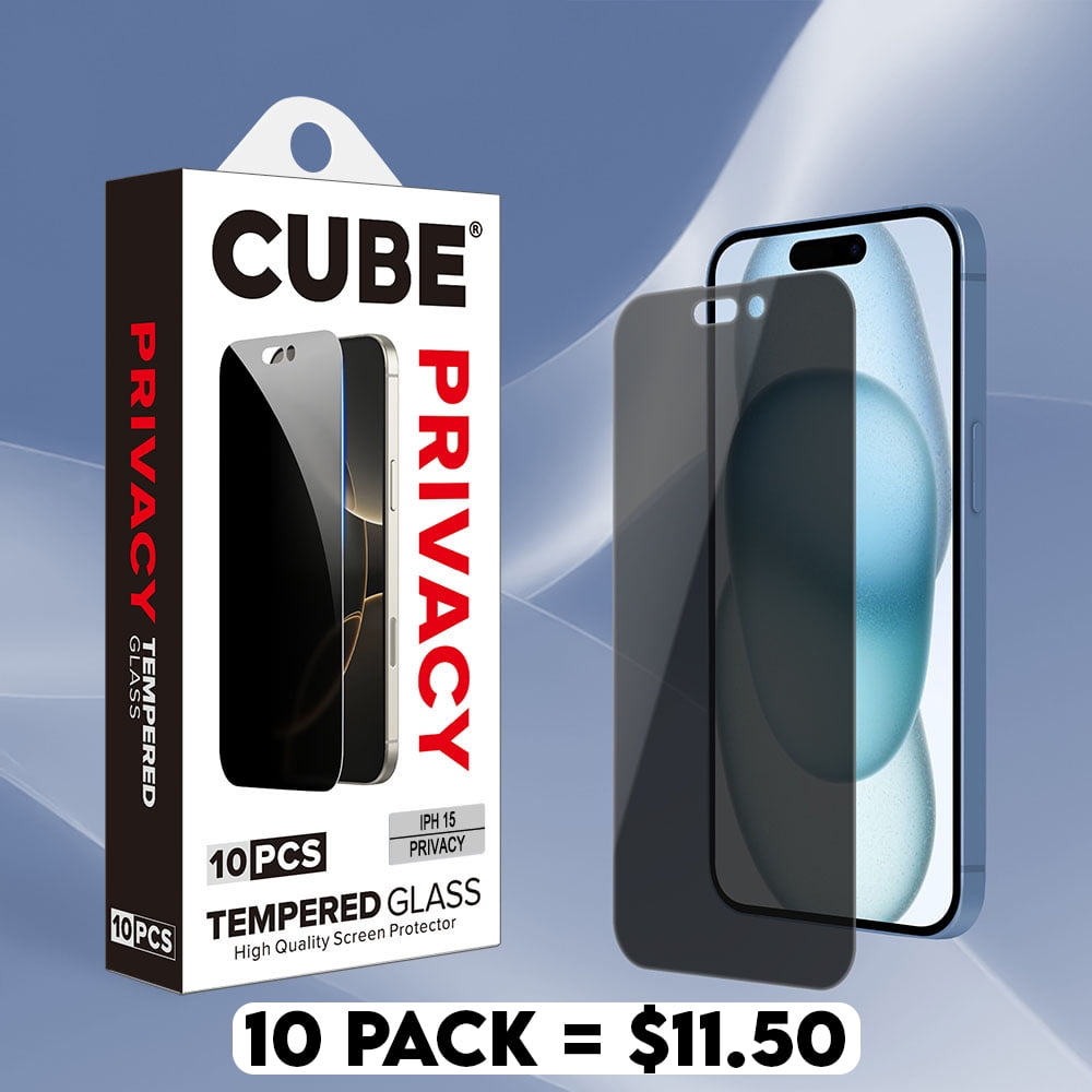 Cube® - Apple iPhone 15 (6.1) / iPhone 15 Pro (6.1) - 10 Pack Privacy ...