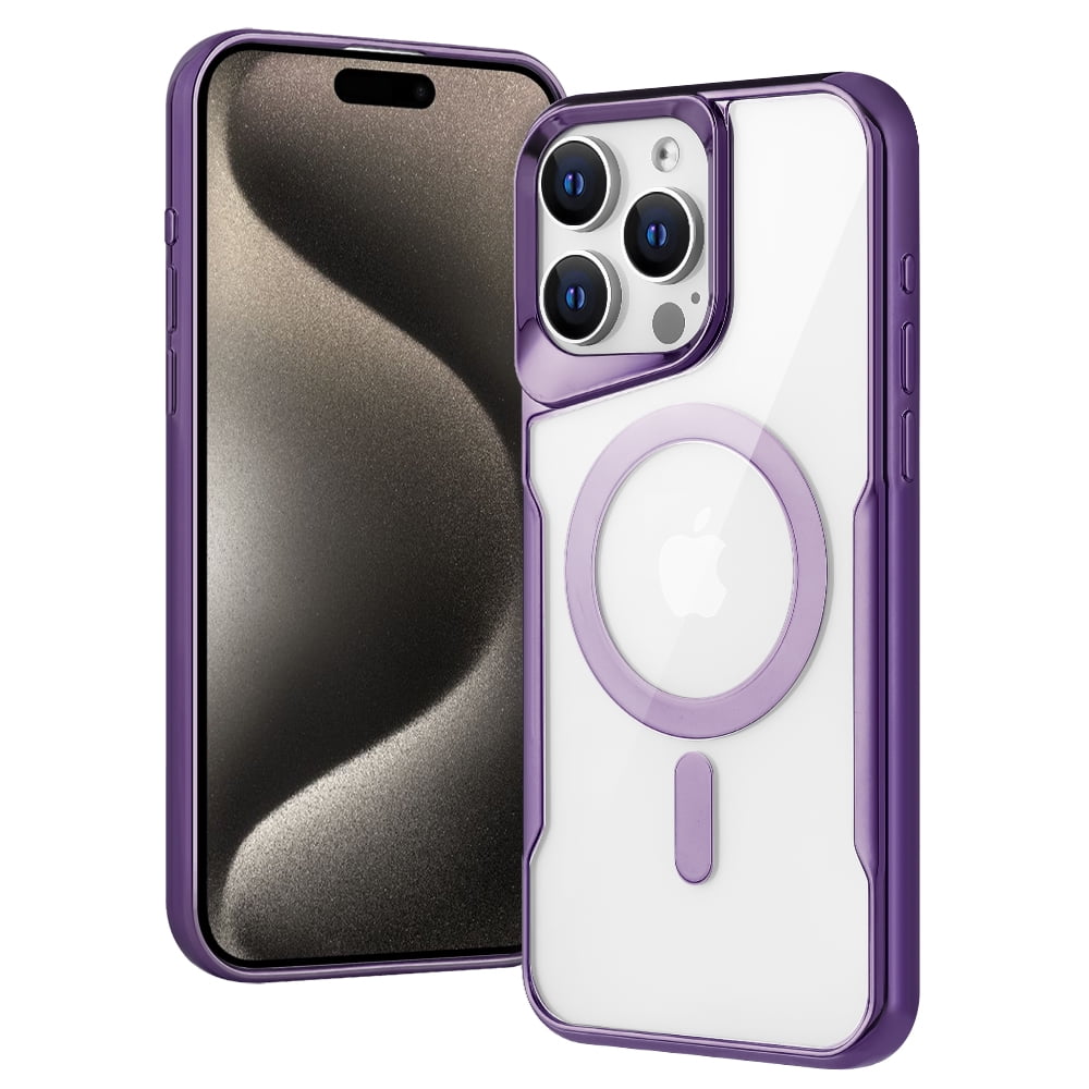 Cube® - Apple iPhone 15 Pro Max (6.7) - Clear TPU Case with Purple ...