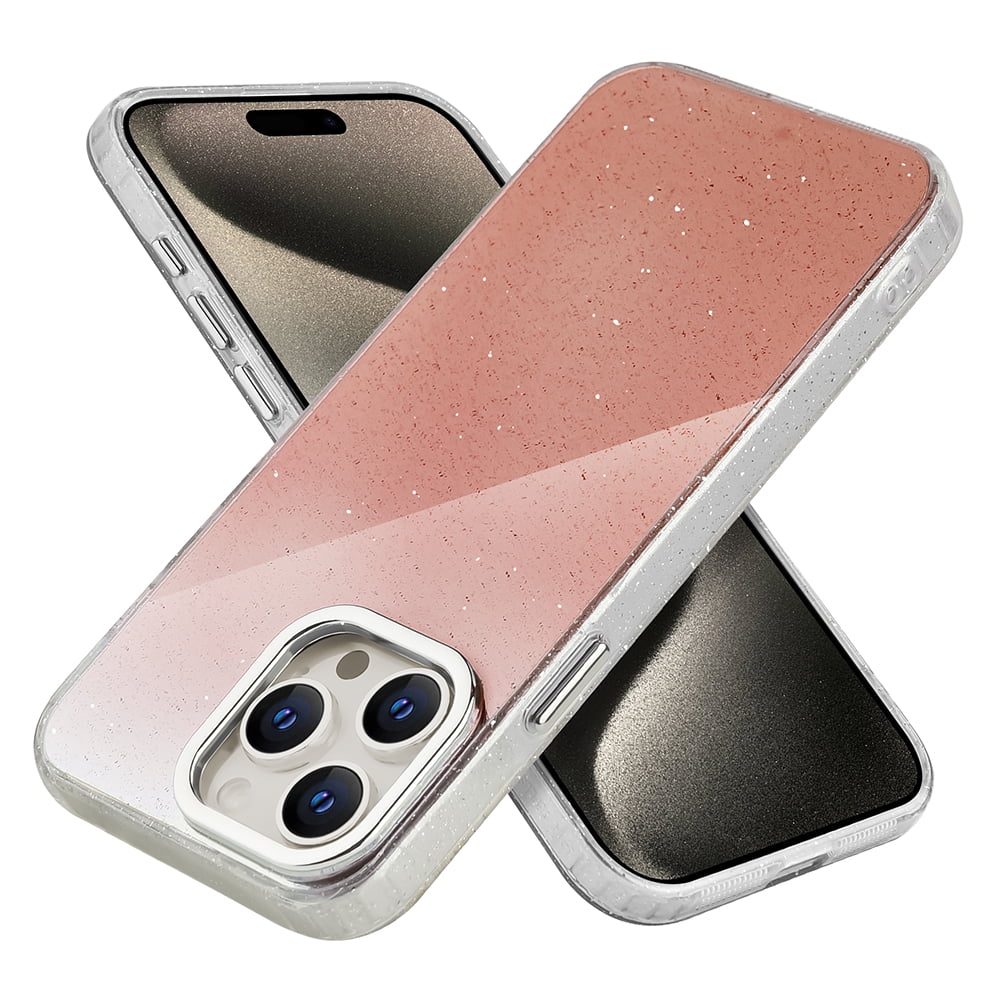 Cube® - Apple iPhone 15 Pro Max (6.7) - Rose Gold Glitter Reflective ...