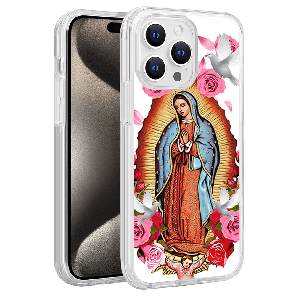 Cube® - Apple iPhone 15 Pro Max (6.7) - Virgin Mary with Pink & Red ...