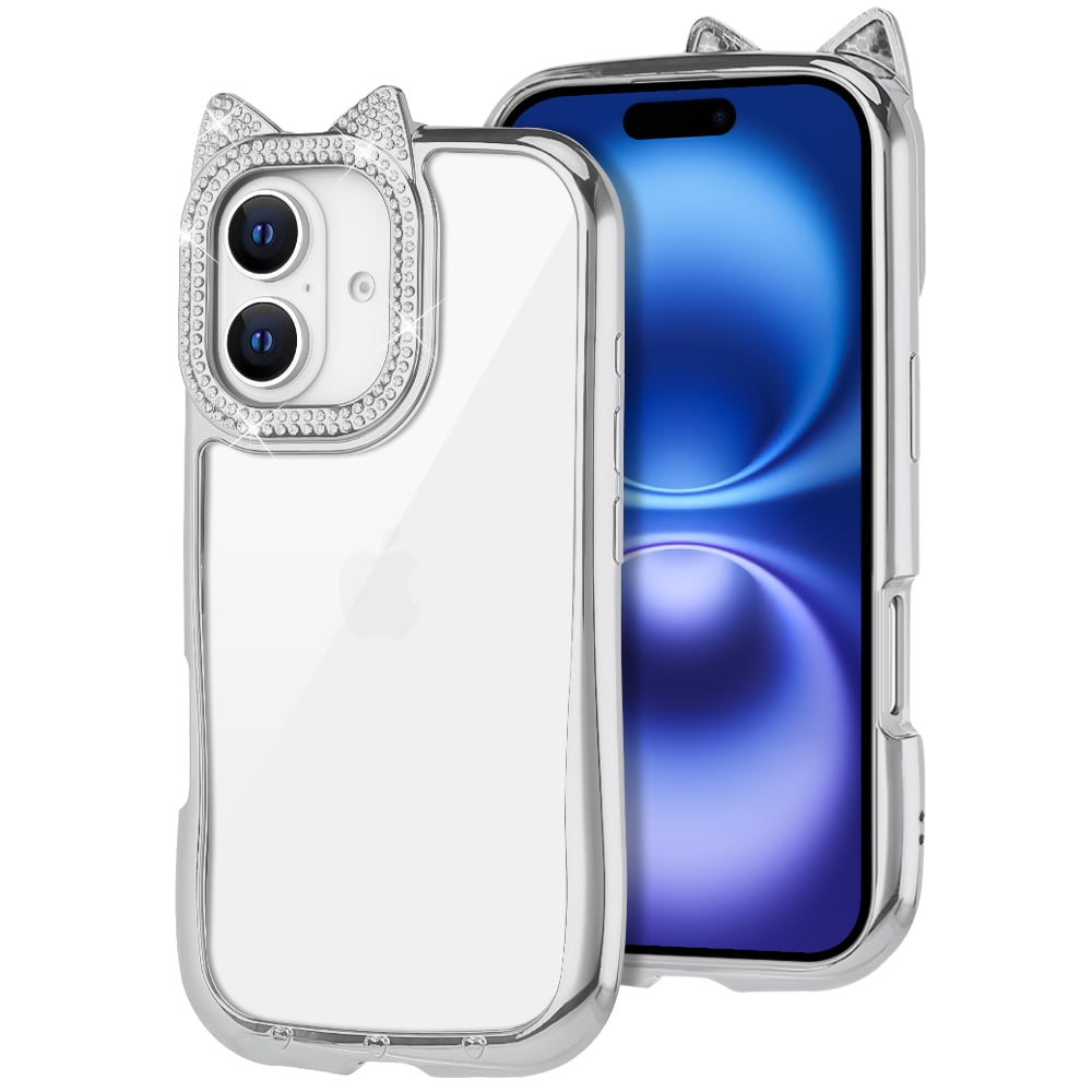 Cube® - Apple iPhone 16 (6.1) - Clear Cover with Silver Chrome TPU Edge ...