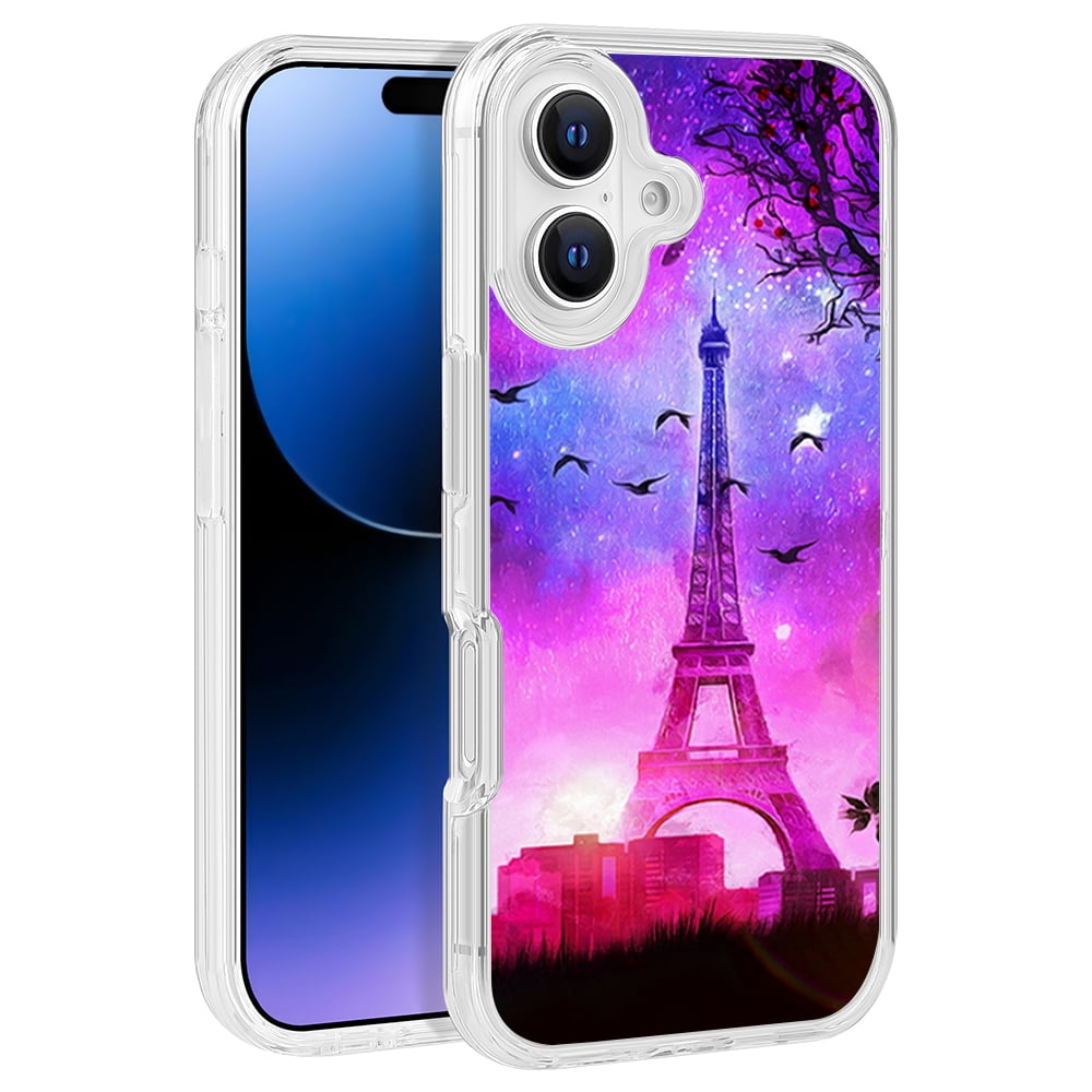 Cube® - Apple iPhone 16 (6.1) - Pink & Purple Eiffel Tower Texture ...