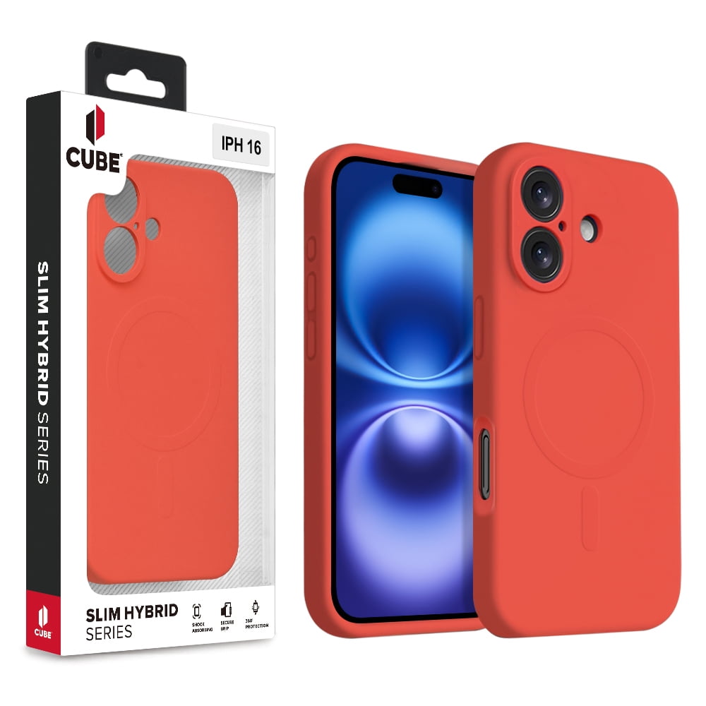 Cube® - Apple iPhone 16 (6.1) - Red Silky Smooth Impact Resistant ...