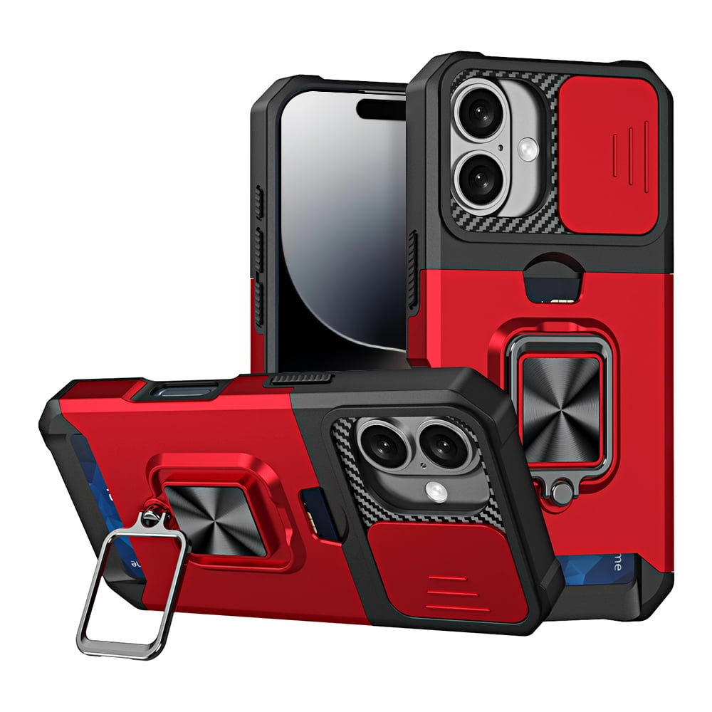 Cube® - Apple iPhone 16 Plus (6.7) - Red Colored Hard Back Slide Out ...