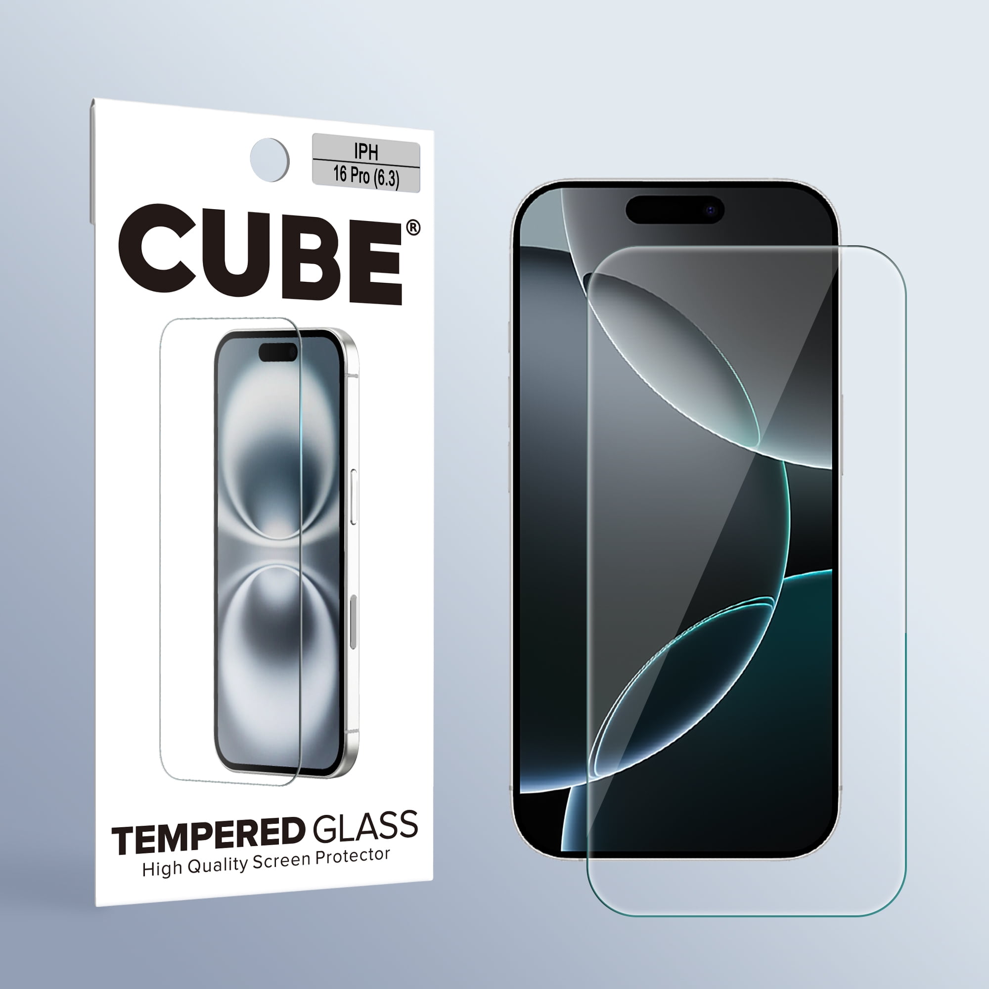 Cube® - Apple iPhone 16 Pro (6.3) - Clear Tempered Glass Screen ...