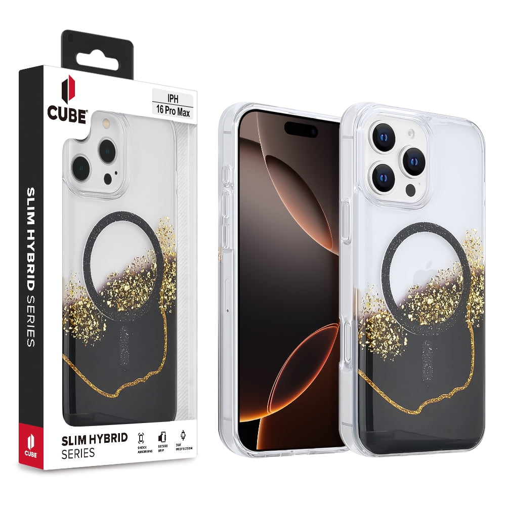 Cube® - Apple iPhone 16 Pro Max (6.9) - Black Marble Embellished with ...