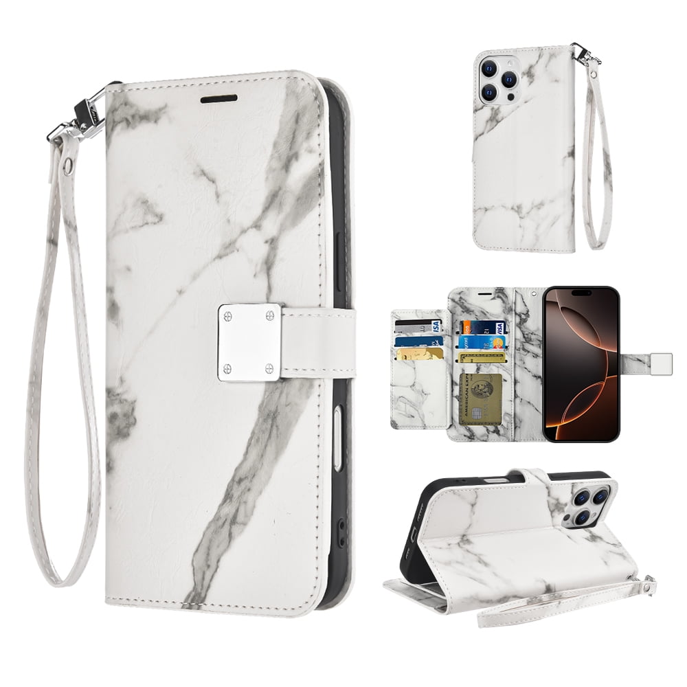 Cube® - Apple iPhone 16 Pro Max (6.9) - White & Green Marble Pattern ...