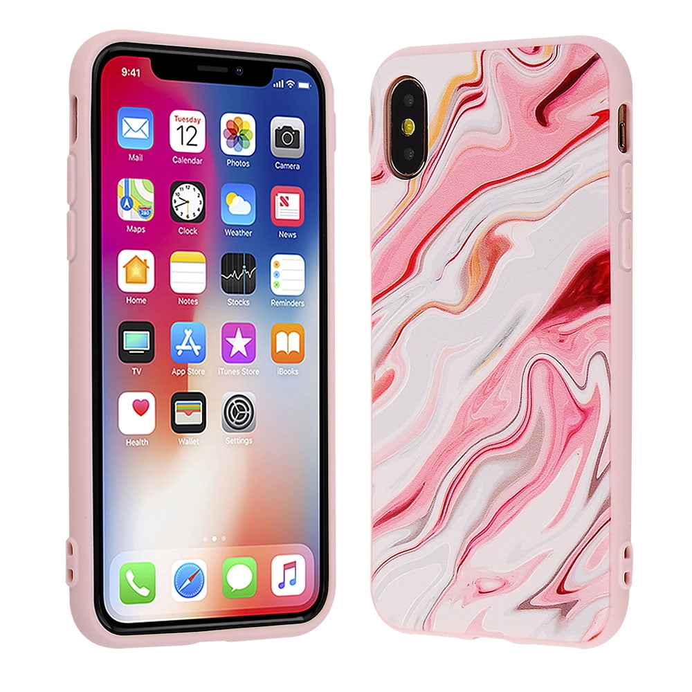 Cube® - Apple iPhone X / iPhone Xs - Pink and White Marble Design on ...