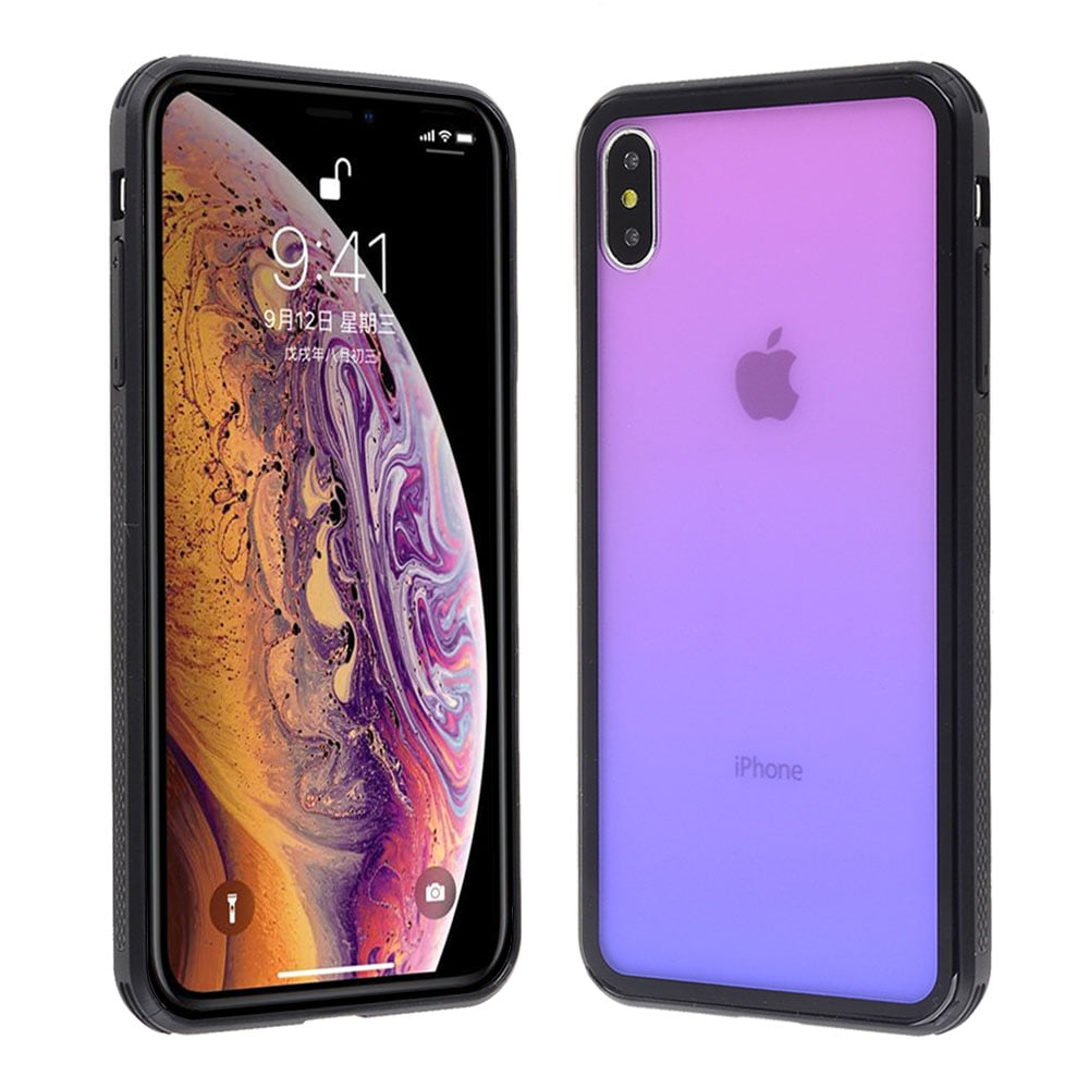 Cube® - Apple iPhone Xs Max - Purple and Blue Ombre Back Tempered Glass ...