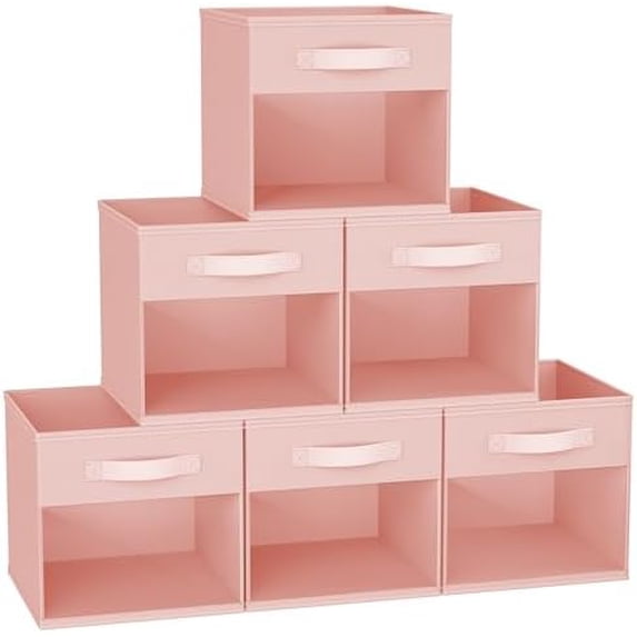 Cube Bins, 12.2-Inch Storage Bins Cubes with Window, 6 Packs ...