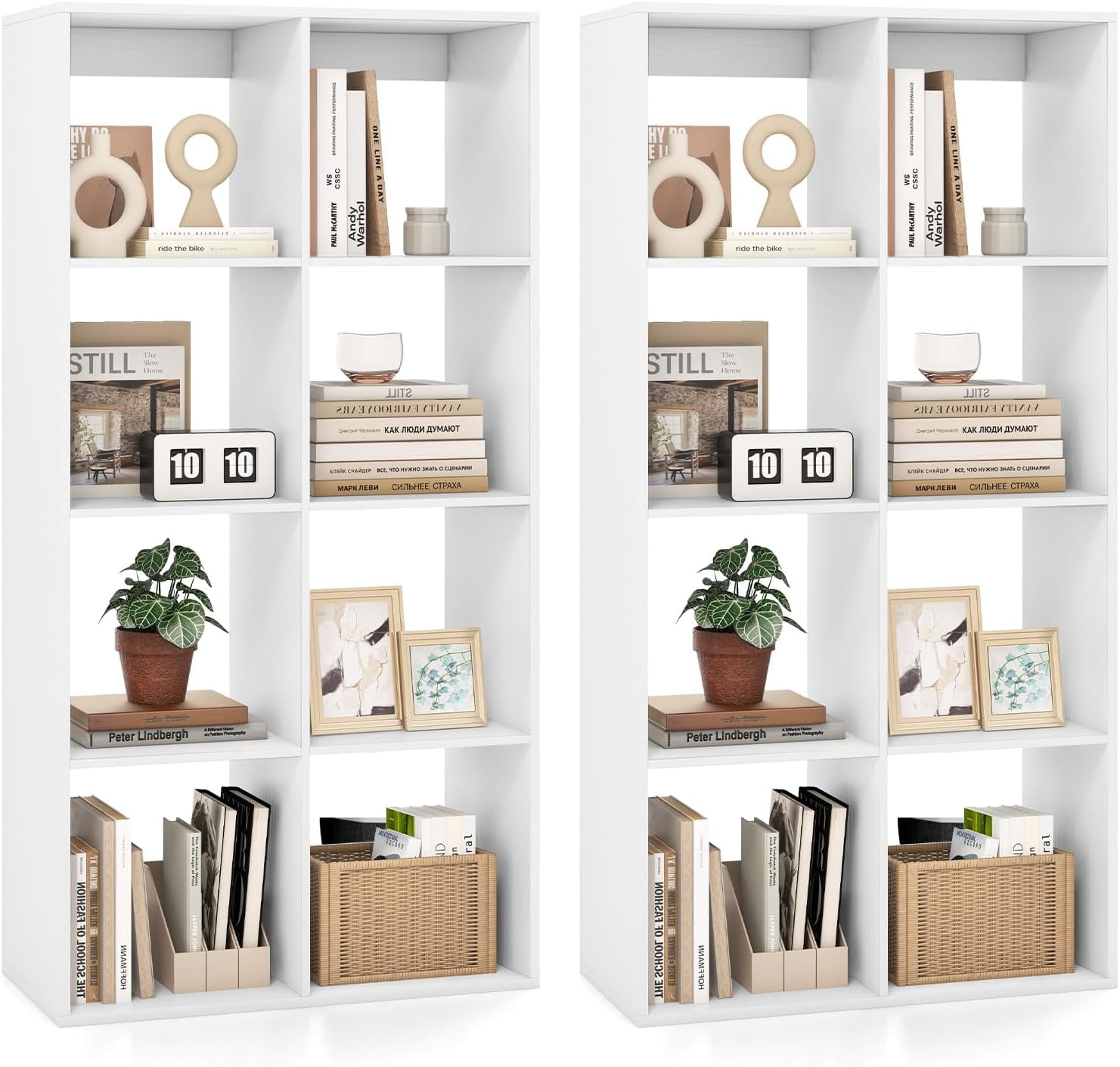 Cube Bookcase, Bookshelf with Open Compartments, Freestanding Cube ...