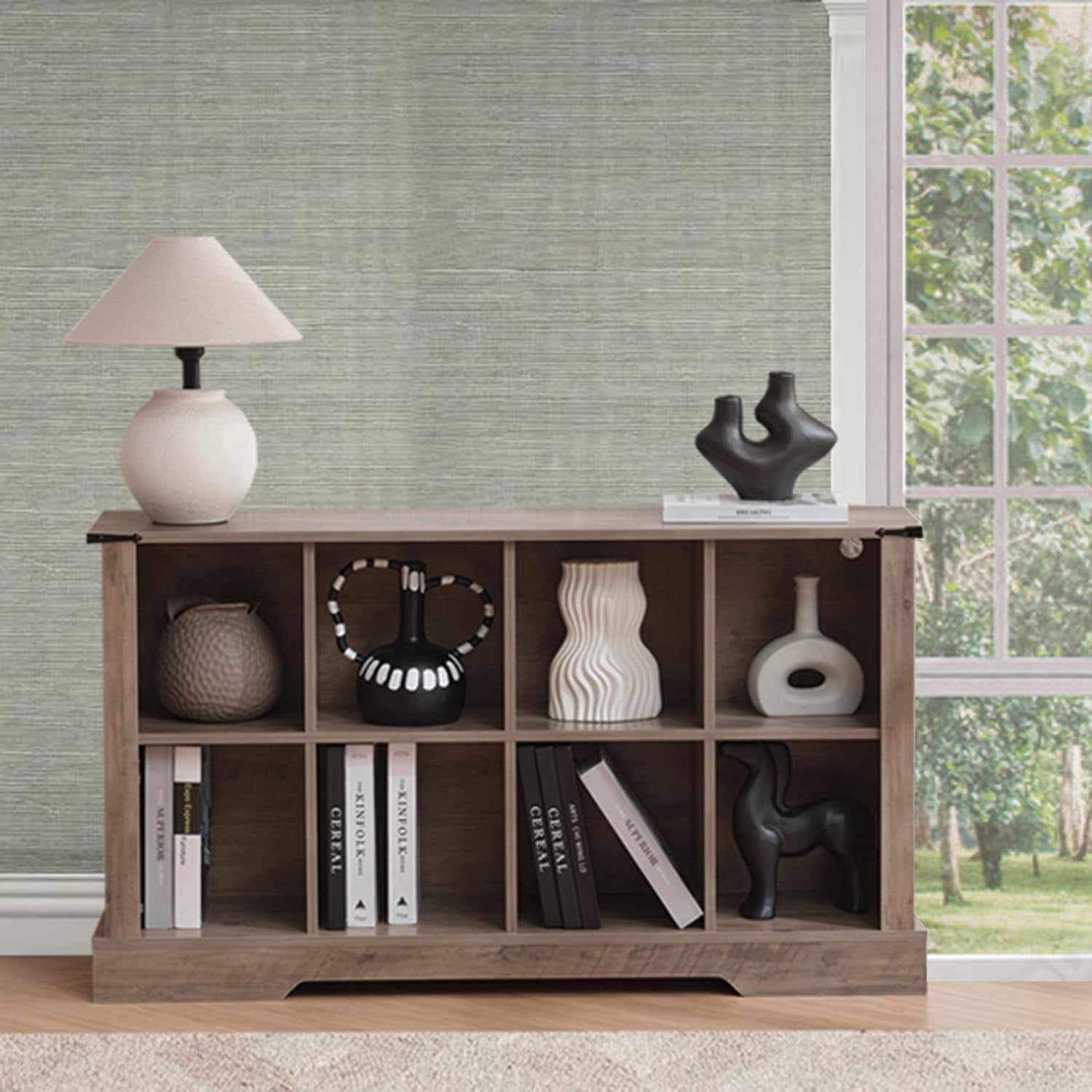 Cube Bookcase with Led Lights 2 Tier Storage Organizer Vintage Wood ...