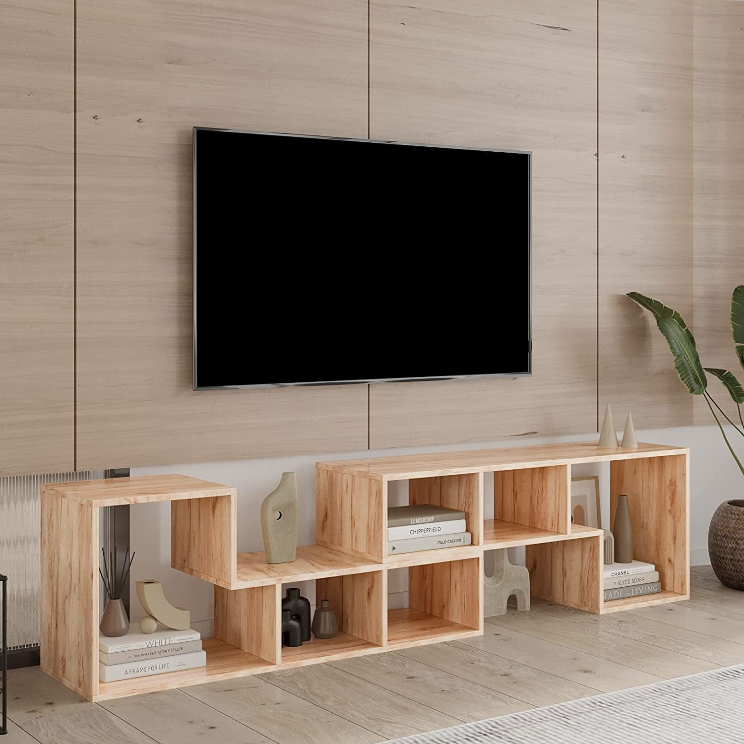 Cube Bookshelf 2 Shelf Bookcase L-Shaped TV Console Stand Modern ...