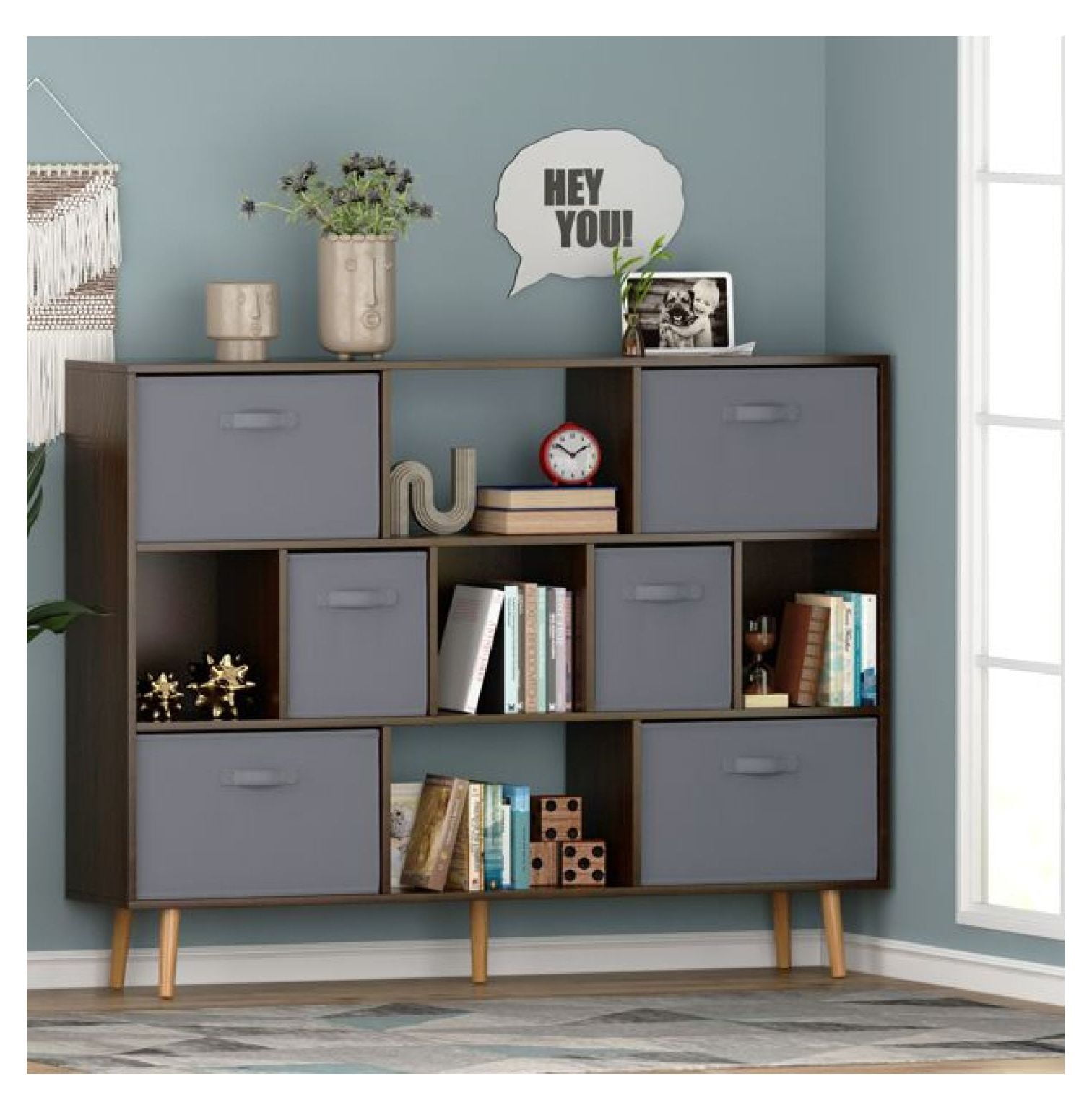 Cube Bookshelf, Brown - Multifunctional Storage Organizer for Living ...