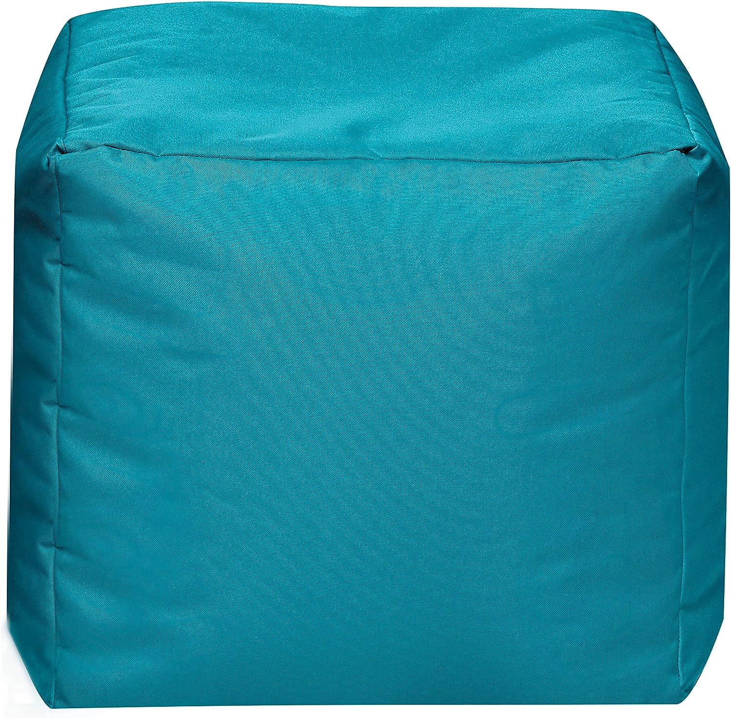 Cube Brava Pouf Ottoman Foot Rest - Turquoise - Modern Square Bean Bag ...