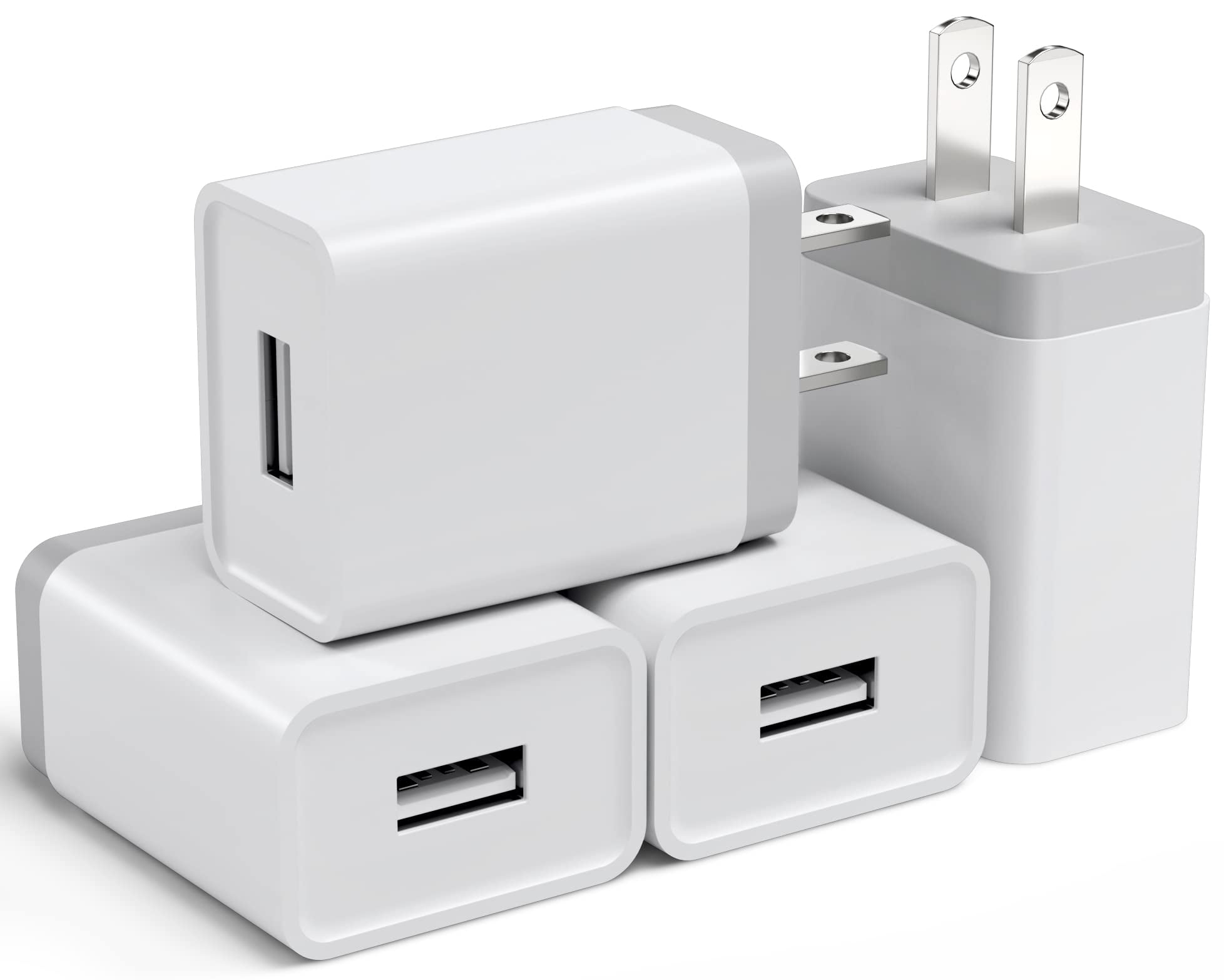 Cube Compatible USB Wall Charger Block - 12W 4 Pack, 2.4A/5V Power ...