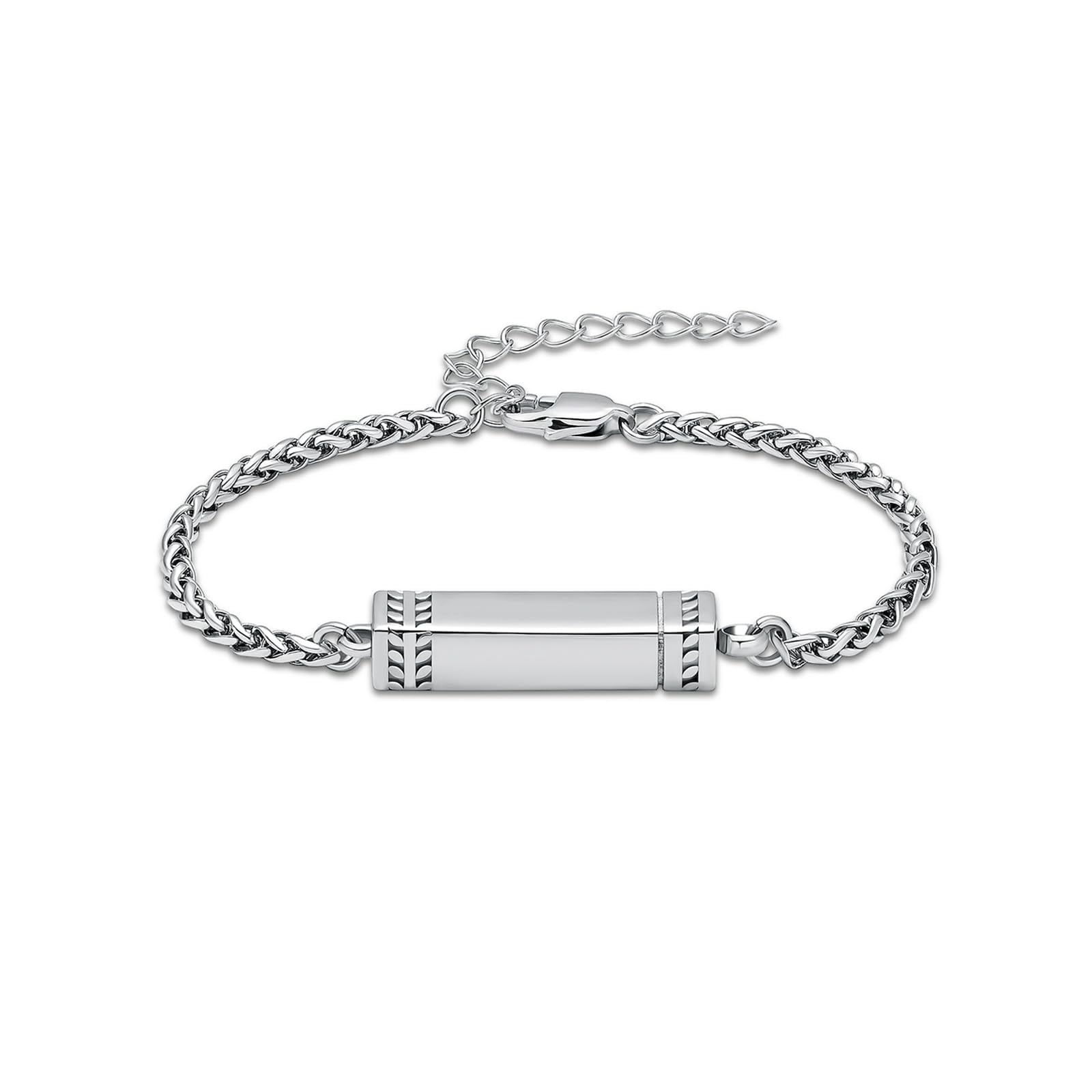 Cube Cremation Bracelet for Ashes Stainless Steel Adjustable Link Bracelets Women Men Bar ...