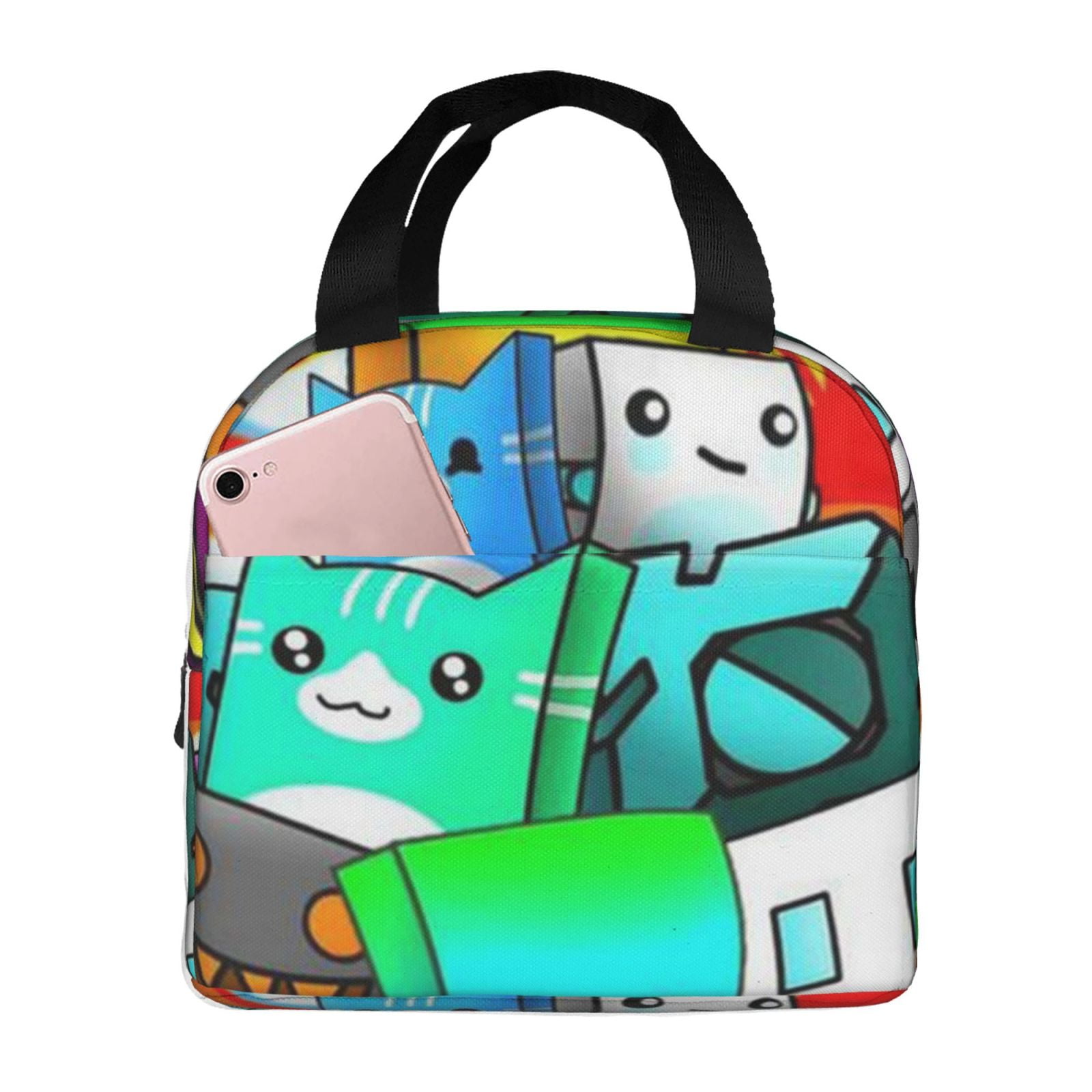 Cube Geometry Dash Insulated Lunch Bag Portable Lunchbag Reusable ...