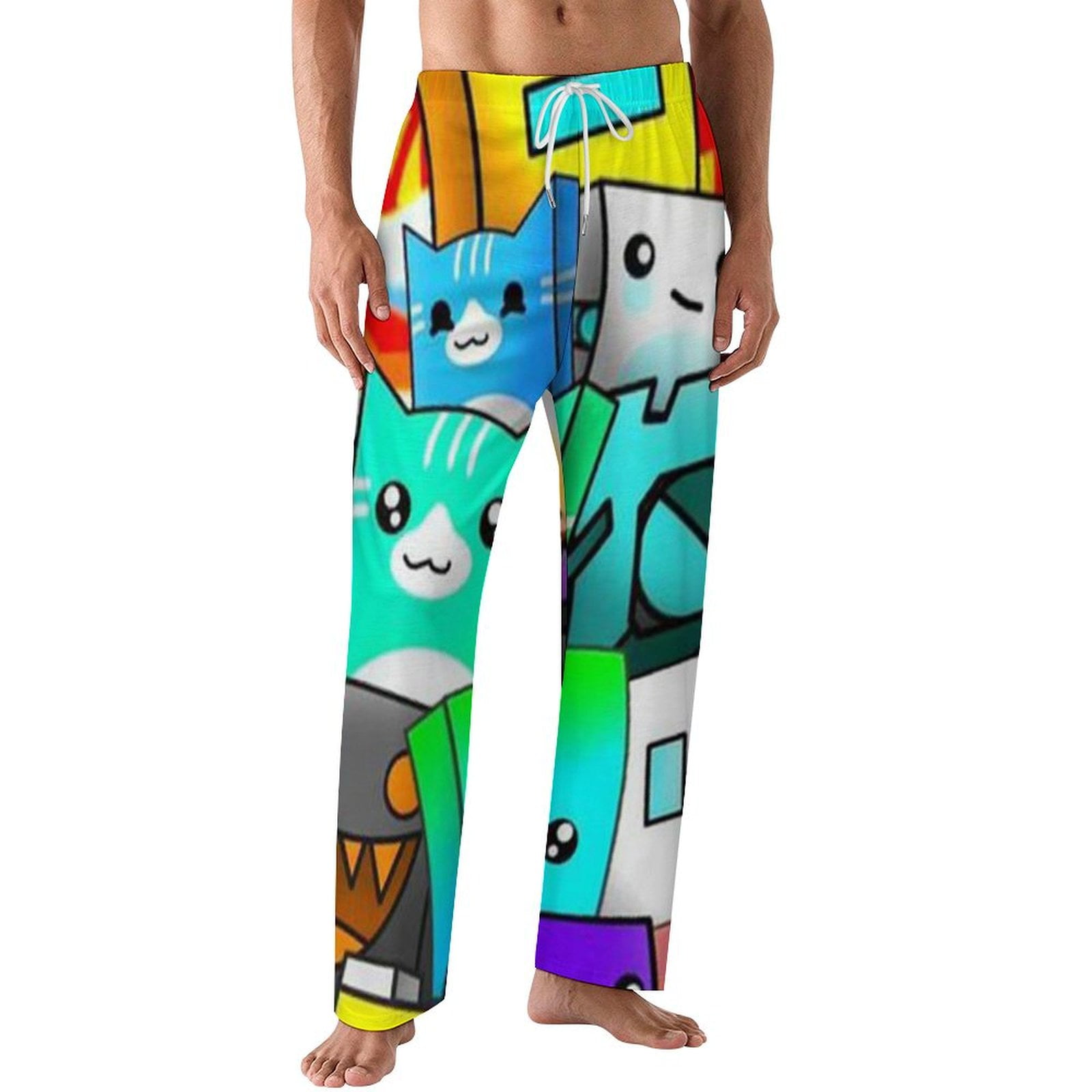Cube Geometry Dash Mens Pajama Pants Cozy Soft Lounge Sleep Pajamas ...