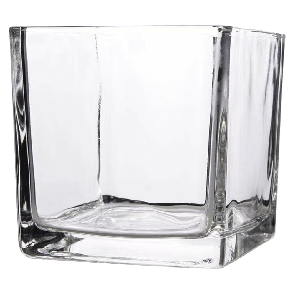 Cube Glass Planter Square Glass Vase Plant Holder Flower Arrangement ...