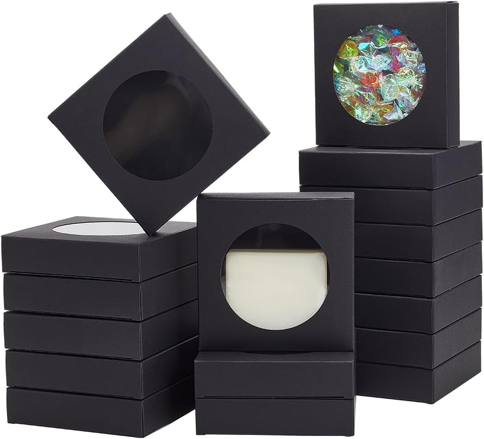 Cube Kraft Paper Storage Gift Boxes Visible Winbow Gift Packaging Case ...