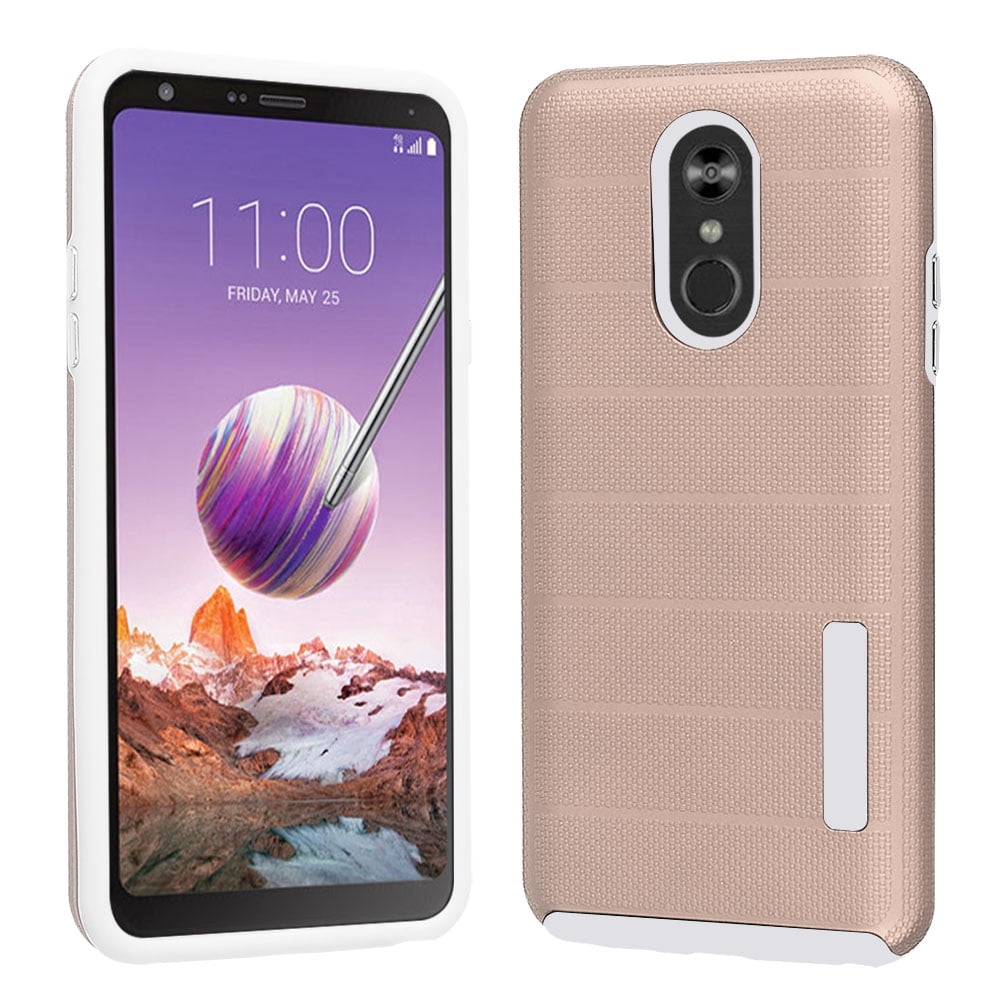 Cube® - LG Stylo 4 - Hybrid Slim Snap On - Rose Gold Color PC textured ...