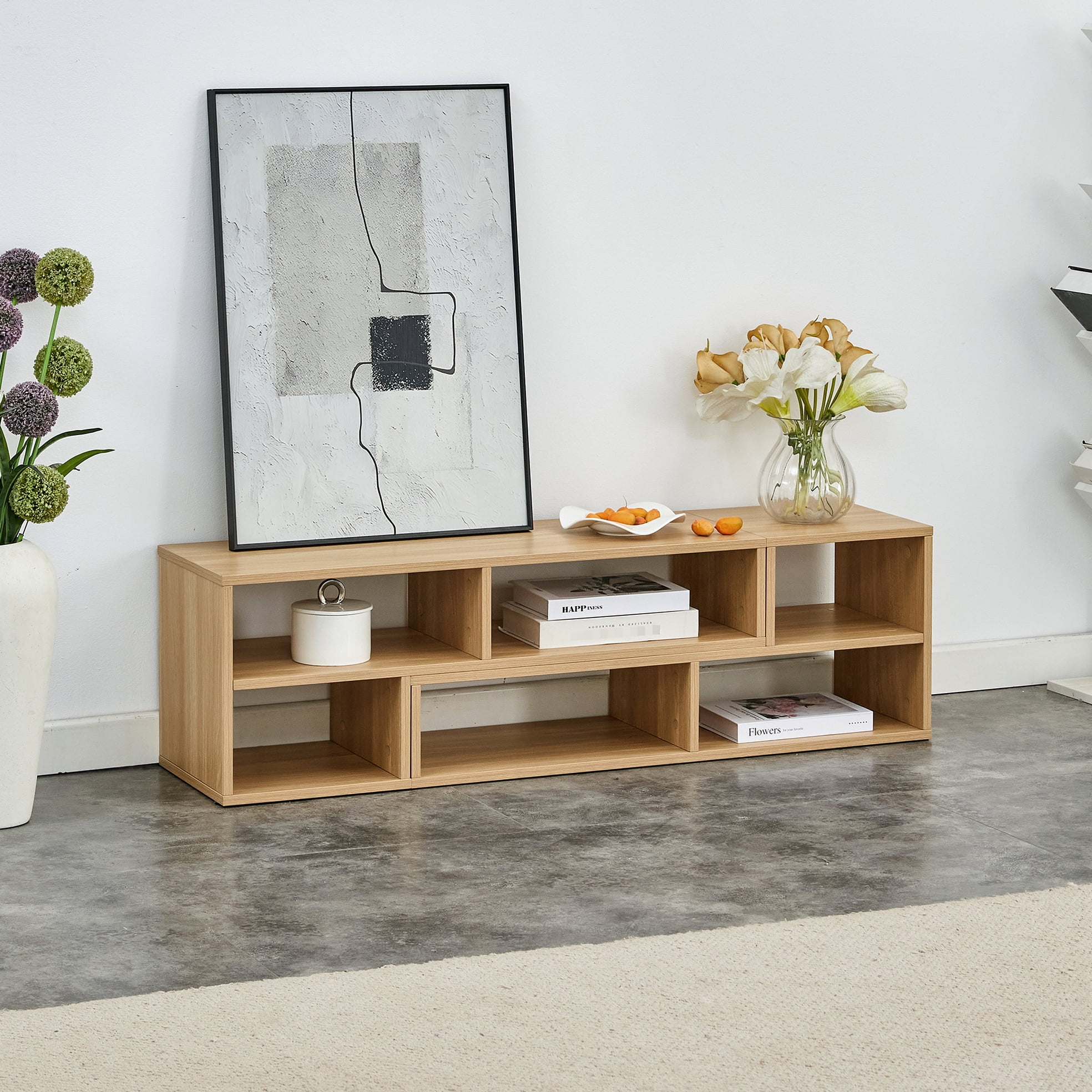 Cube Media Cabinet With Storage - 2 Shelf, Sleek And Functional L ...