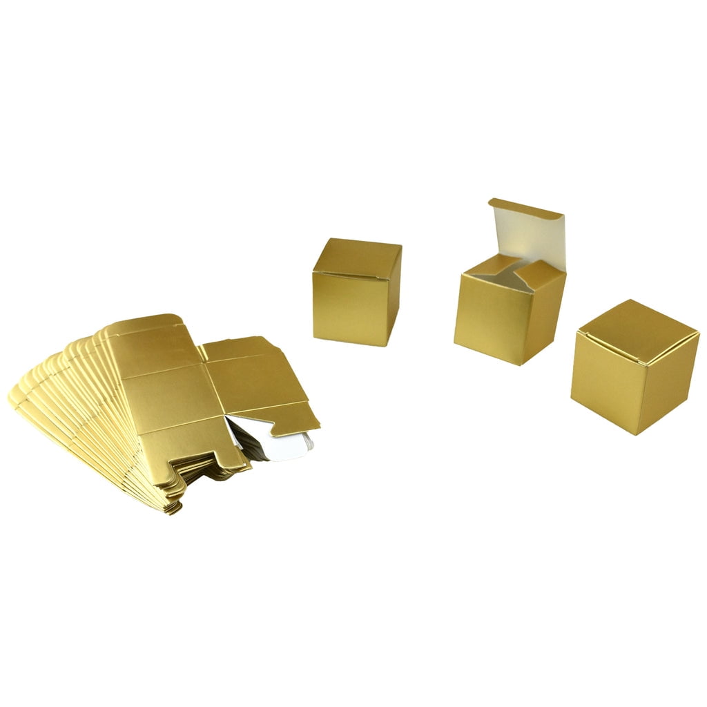 Cube Metallic Paper Gift Favor Boxes, 2-Inch, 24-Count - Gold - Walmart.com