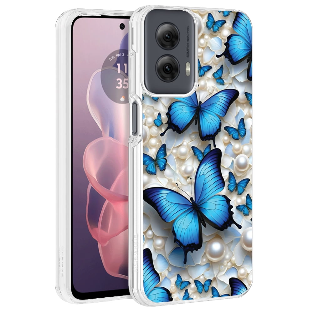 Cube® - Motorola Moto G Power 5G 2024 - Blue Butterfly with Pearls ...