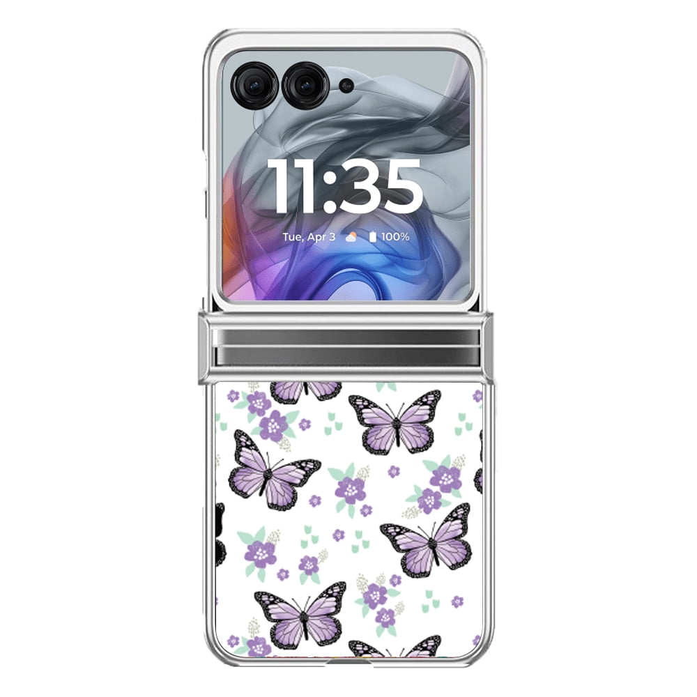 Cube® - Motorola Moto Razr (2024) - Purple Butterfly & Flowers Texture ...