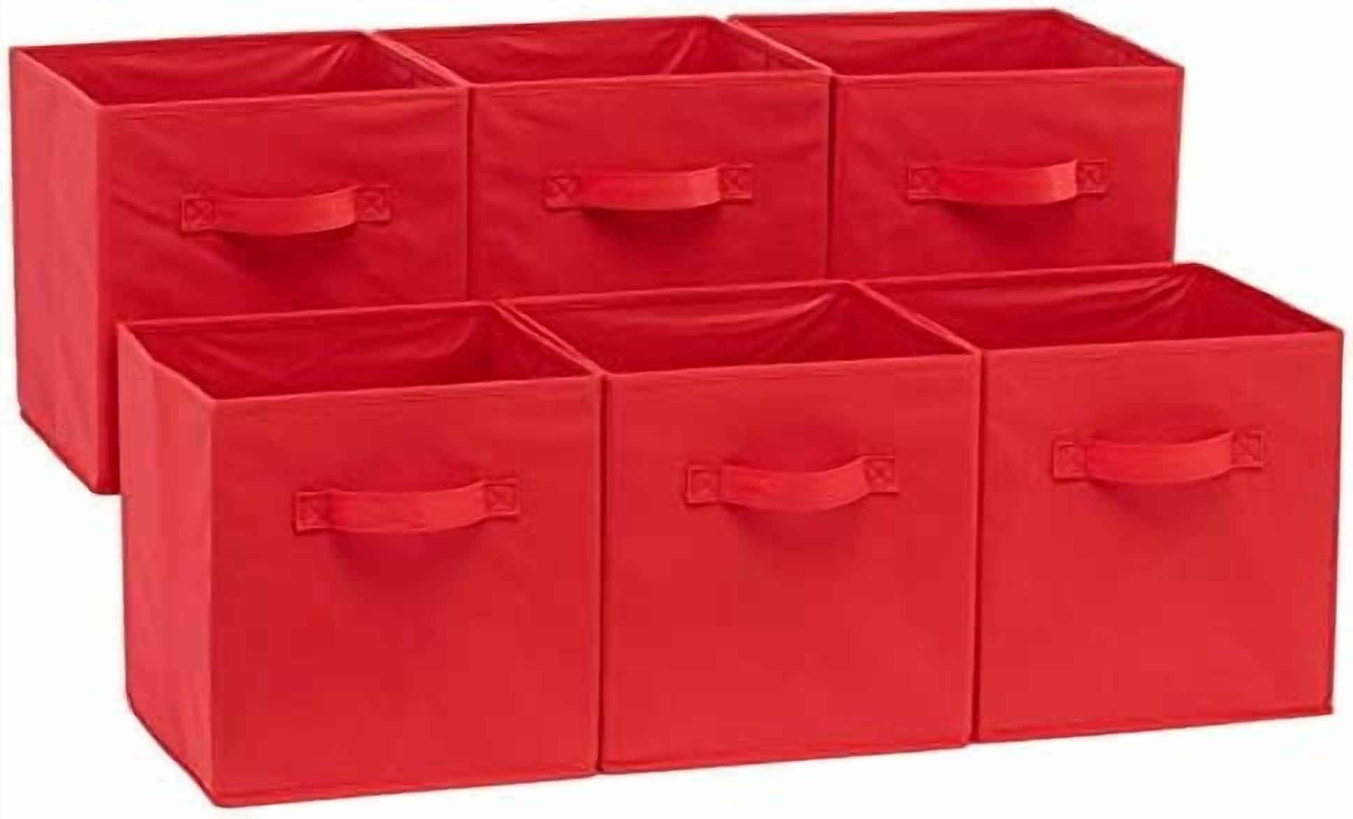 Cube Organizer Storage Bins Handles, Collapsible Fabric, Pack of 6, 10. ...
