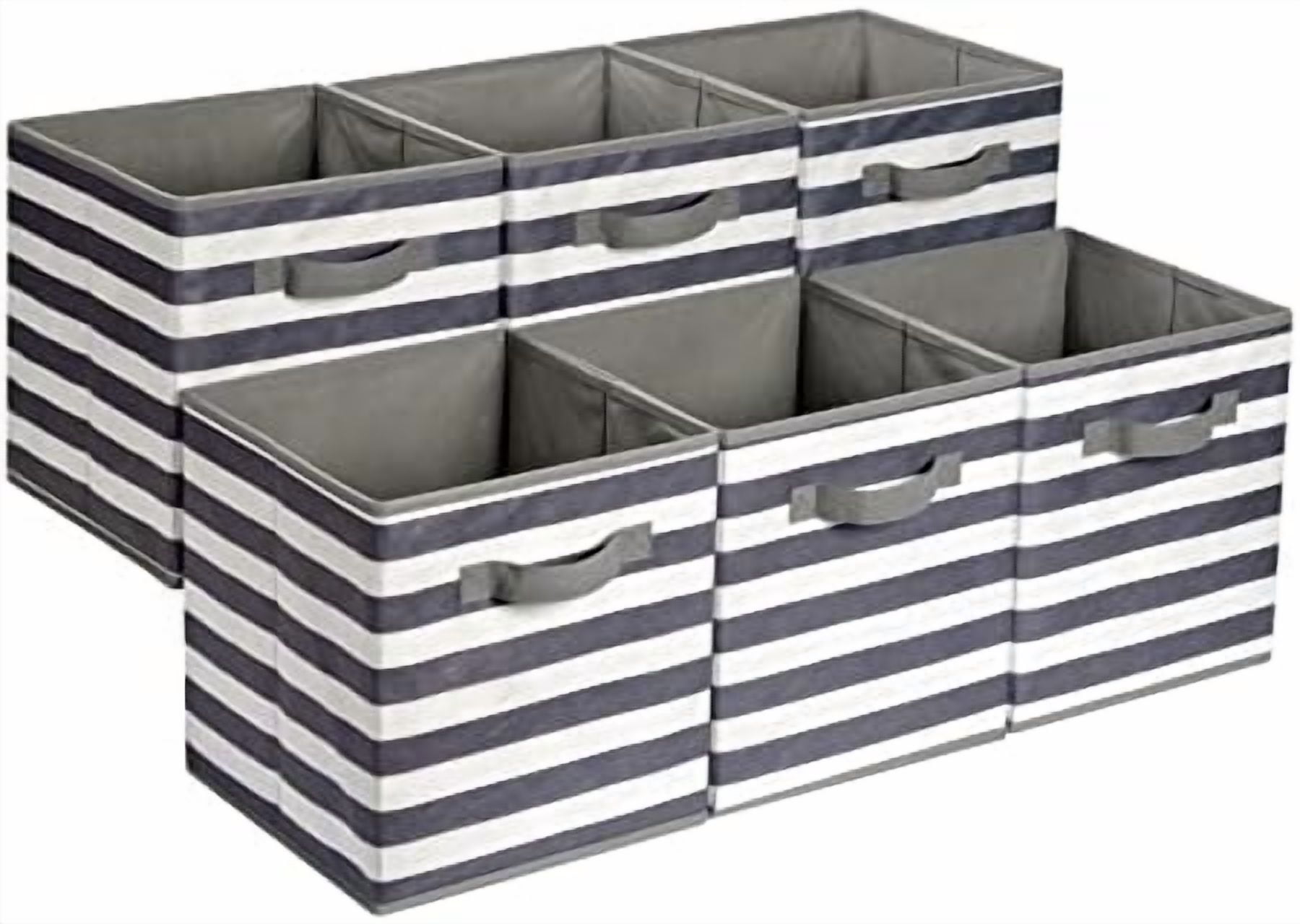 Cube Organizer Storage Bins Handles, Collapsible Fabric, Pack of 6, 10. ...