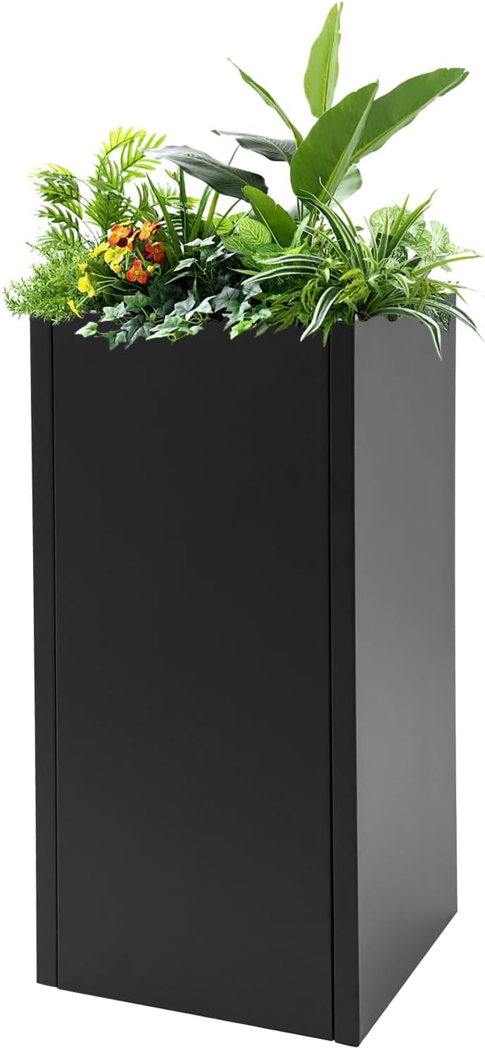 Cube Planter Box - 14*30" Large Square Steel Planter for Indoor/Outdoor ...