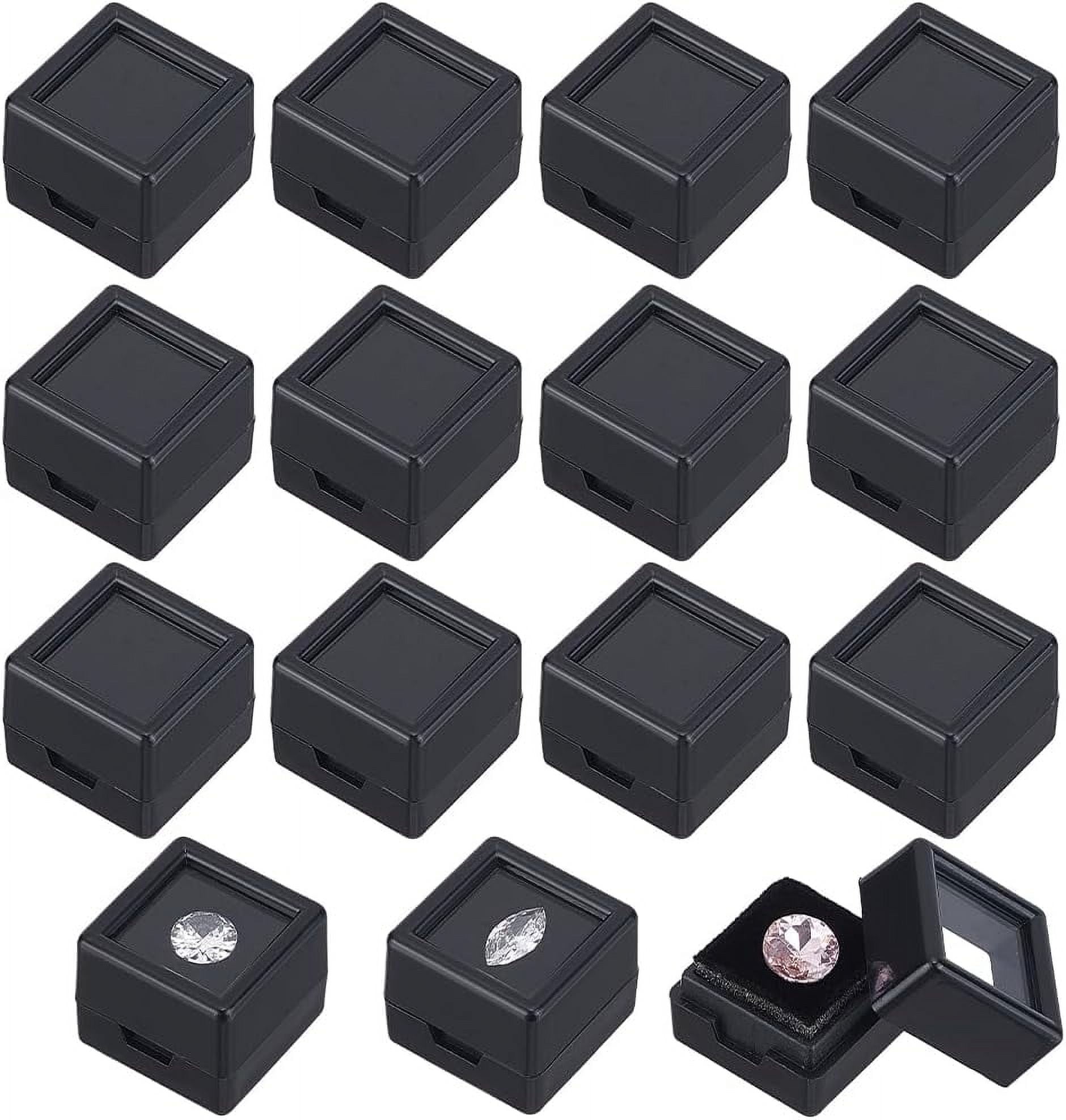 Cube Plastic Loose Diamond Storage Boxes Gemstone Display Case with ...